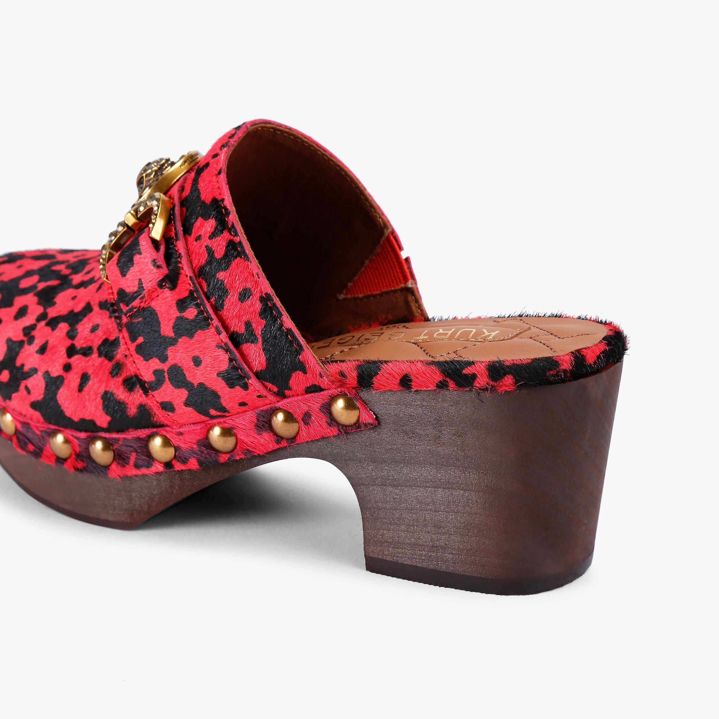 MANSION CLOG Printed Suede Leather Clog by KURT GEIGER LONDON