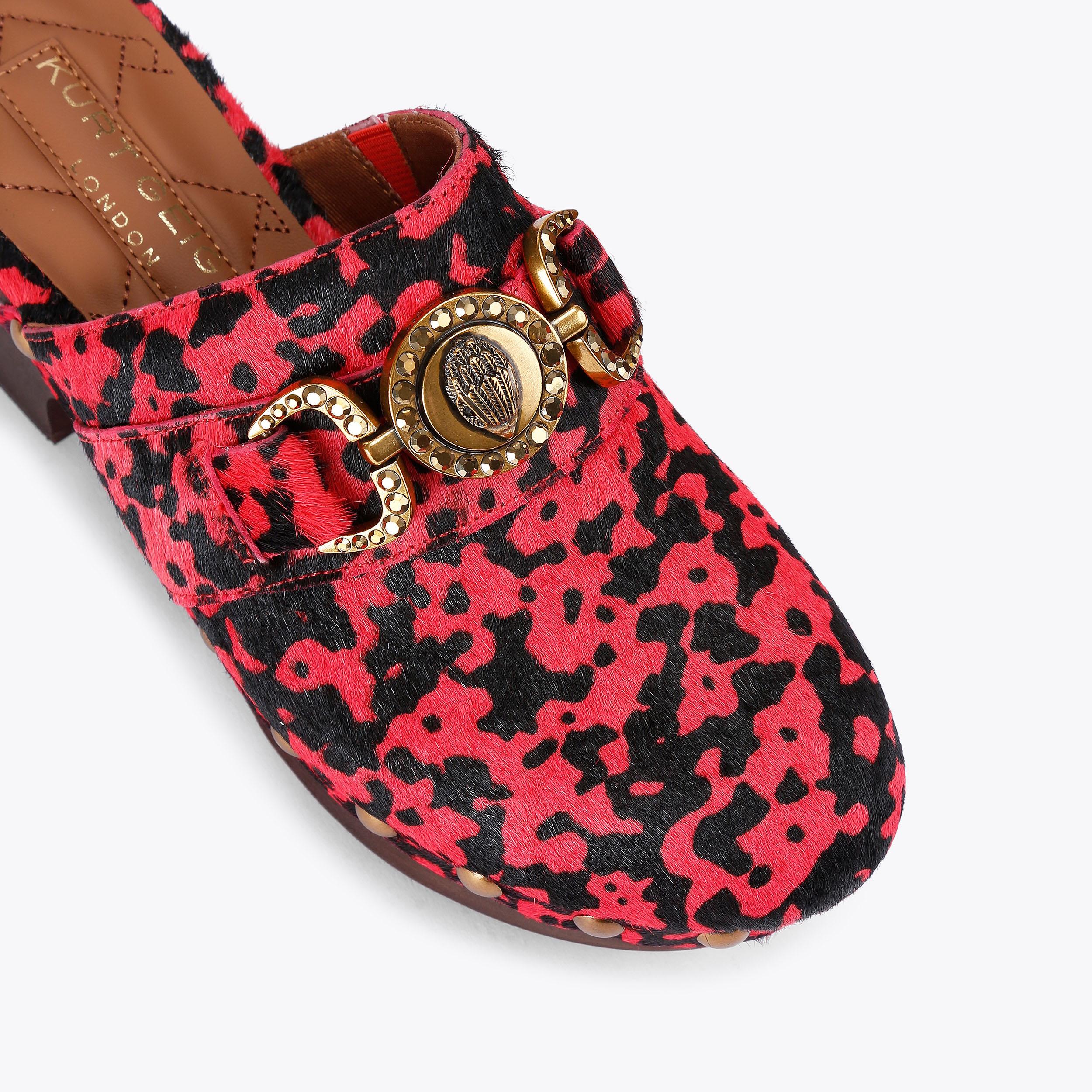 MANSION CLOG Printed Suede Leather Clog by KURT GEIGER LONDON