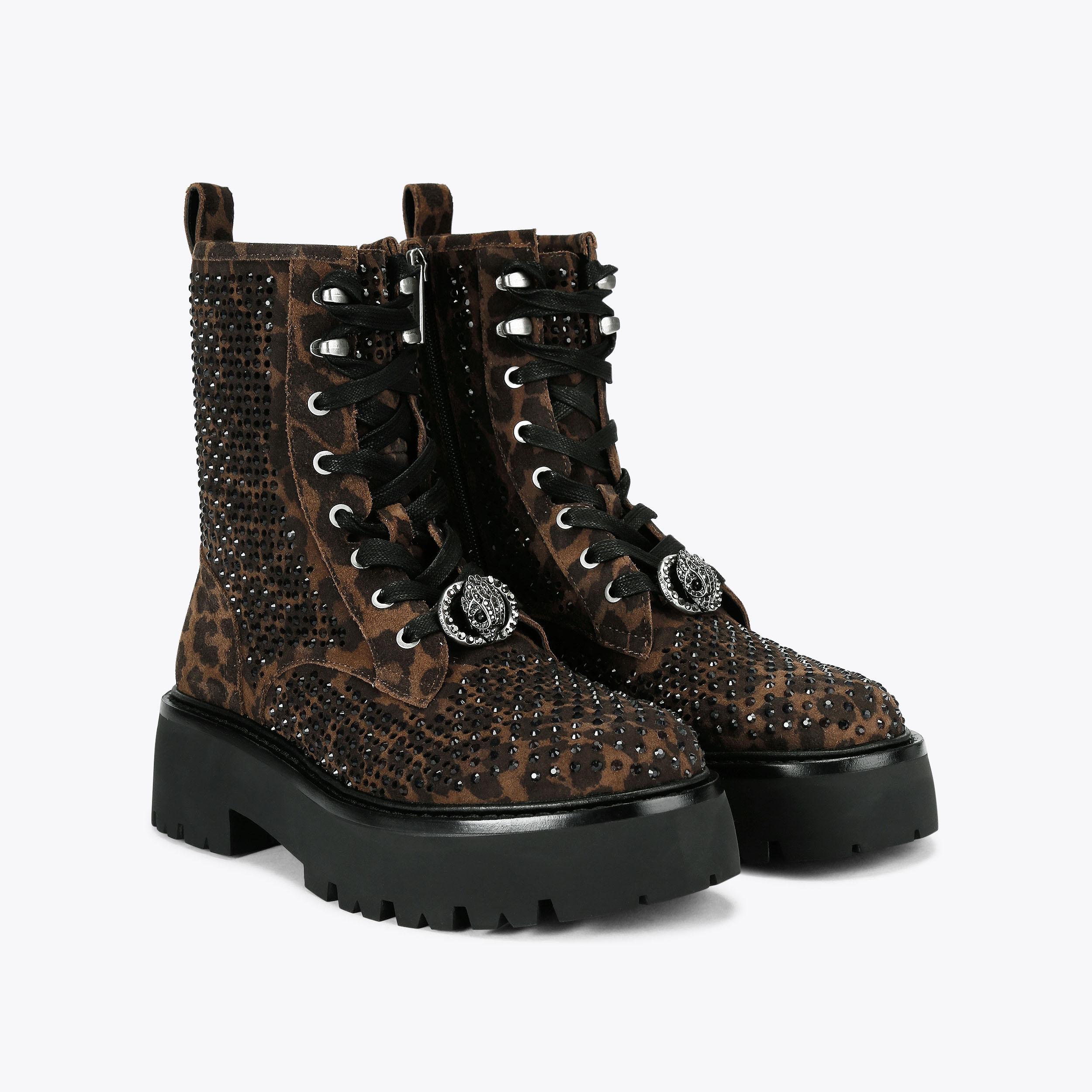 CHELSEA PERF BOOT Leopard Print Suede Boot by KURT GEIGER LONDON