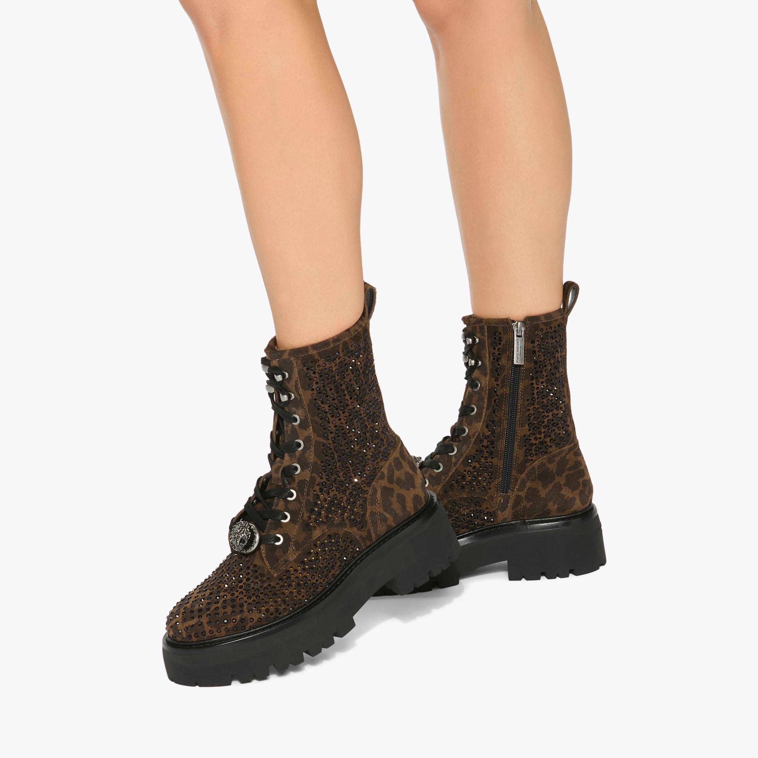 CHELSEA PERF BOOT Leopard Print Suede Boot by KURT GEIGER LONDON
