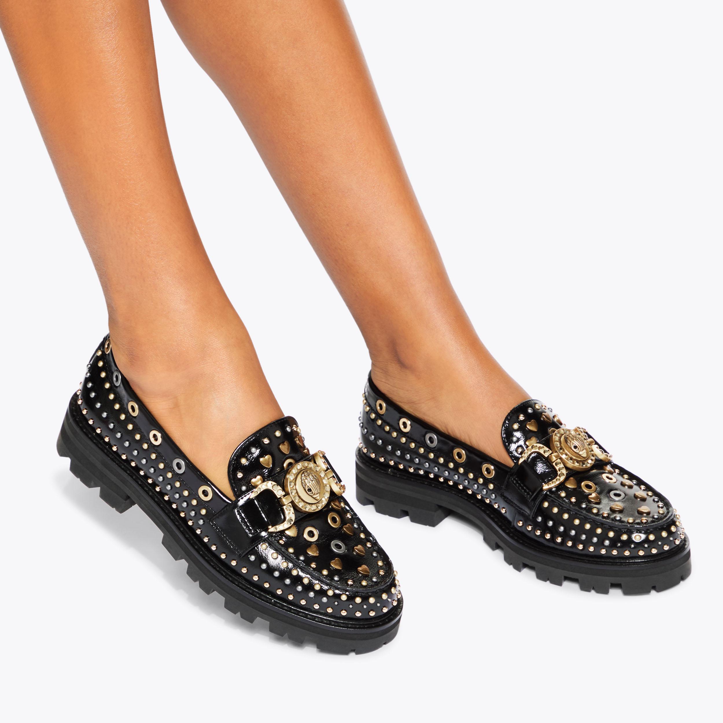 MANSION STUD LOAFER Black Studded Slip On Loafer by KURT GEIGER LONDON