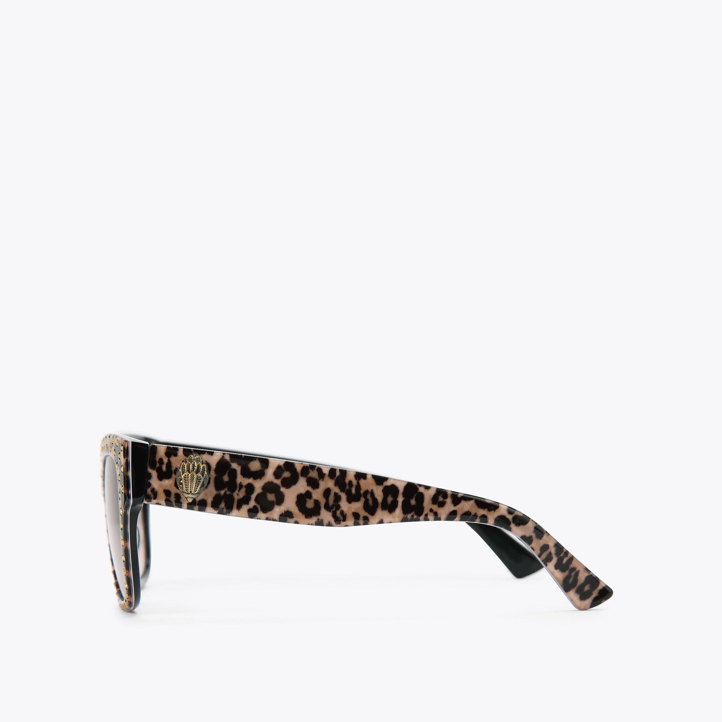 SHOREDITCH SQUARE Leopard Print Sunglasses by KURT GEIGER LONDON
