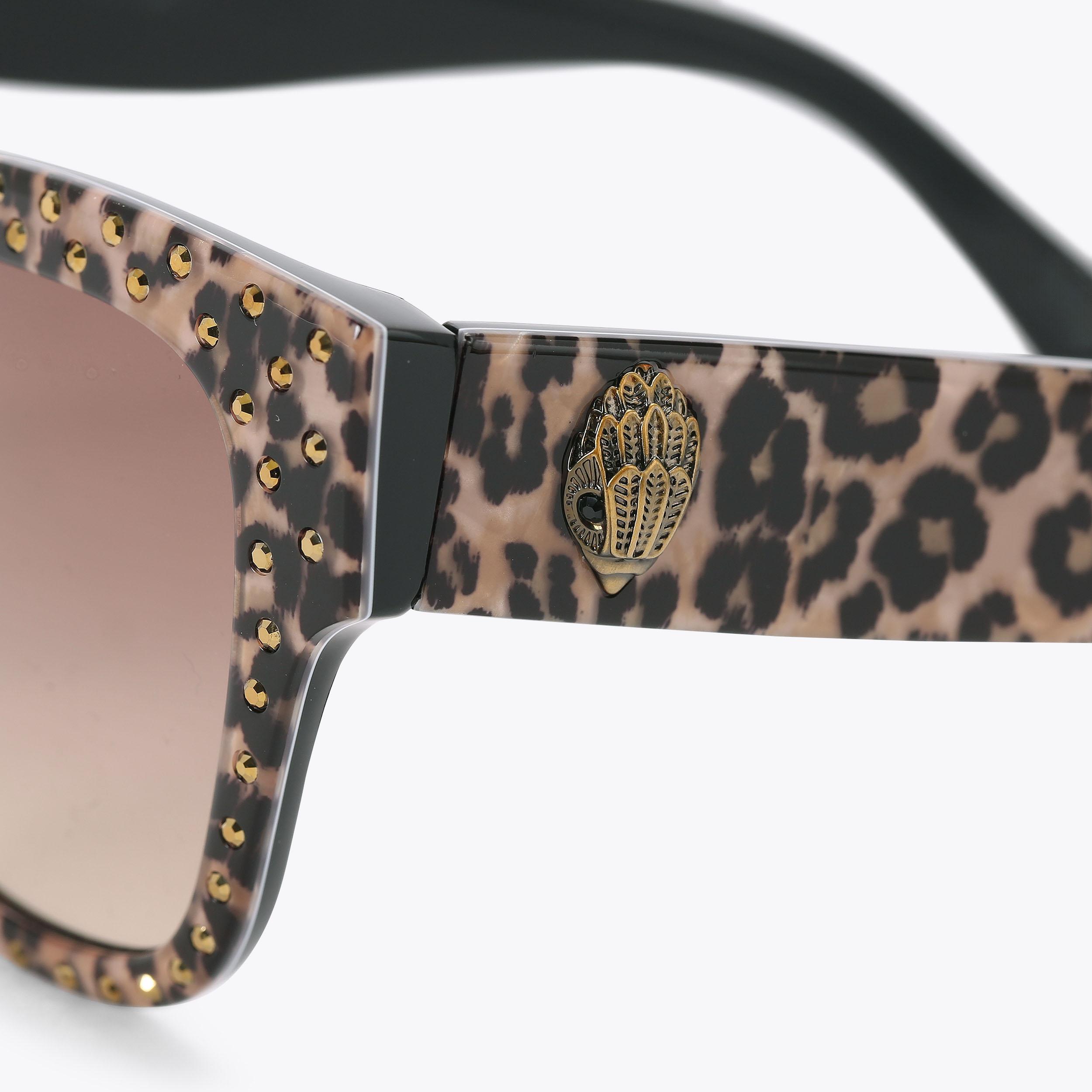 SHOREDITCH SQUARE Leopard Print Sunglasses by KURT GEIGER LONDON