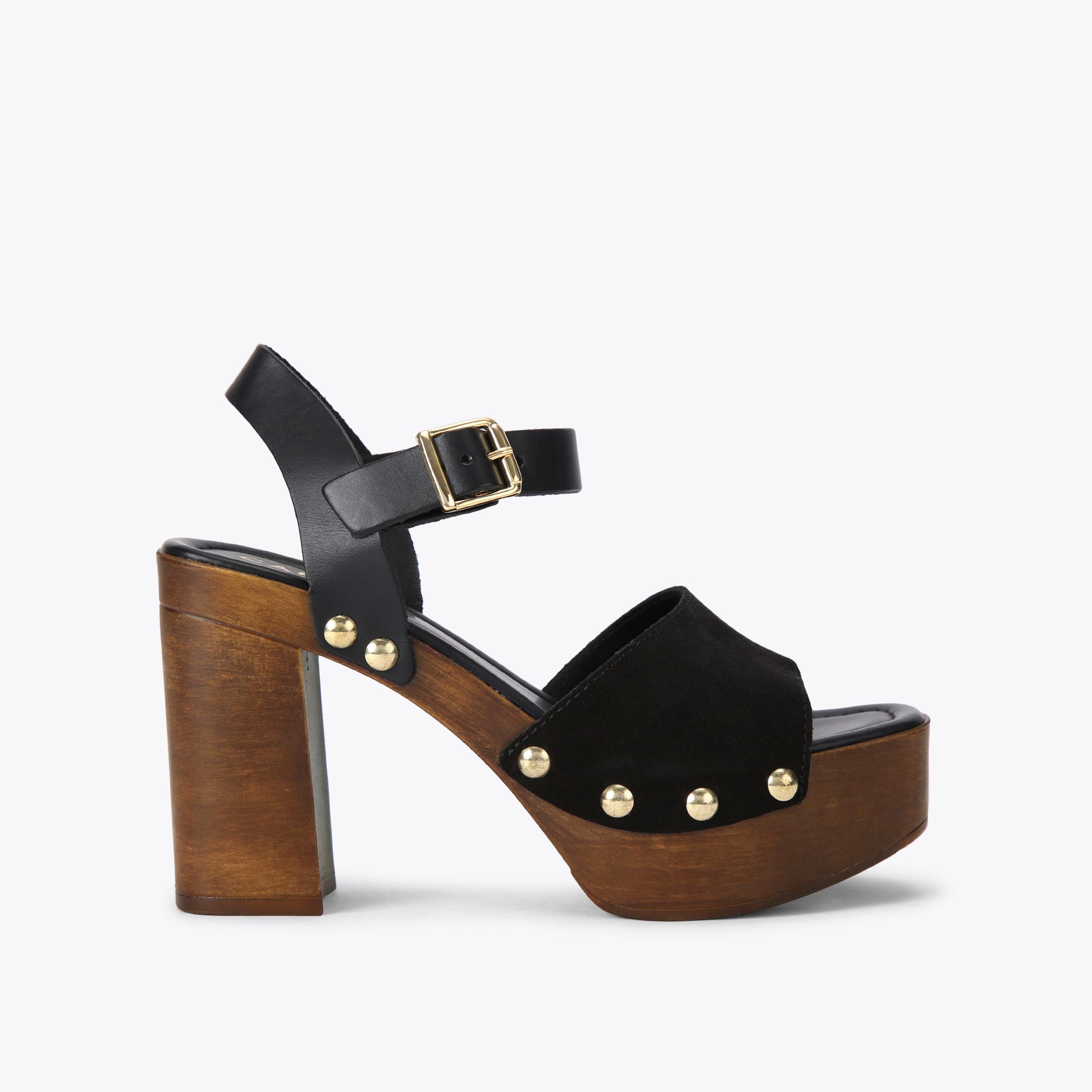 FESTA BLOCK Black Suede Platform Heel by CARVELA COMFORT