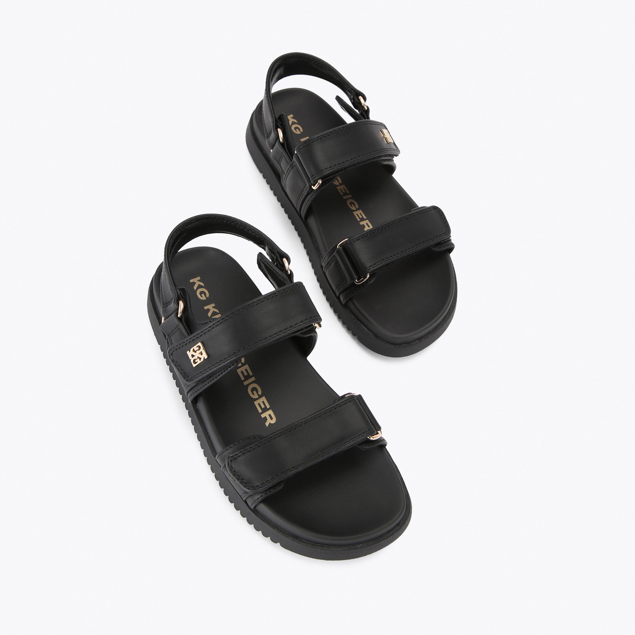 RORY2 Black Velcro Sandals by KG KURT GEIGER