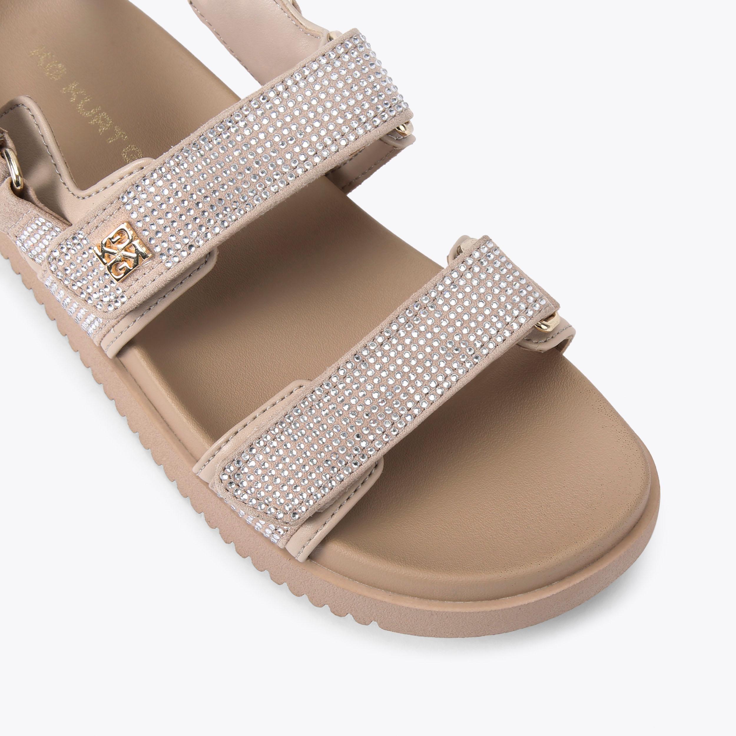 RORY GEM2 Beige Crystal Sandal by KG KURT GEIGER
