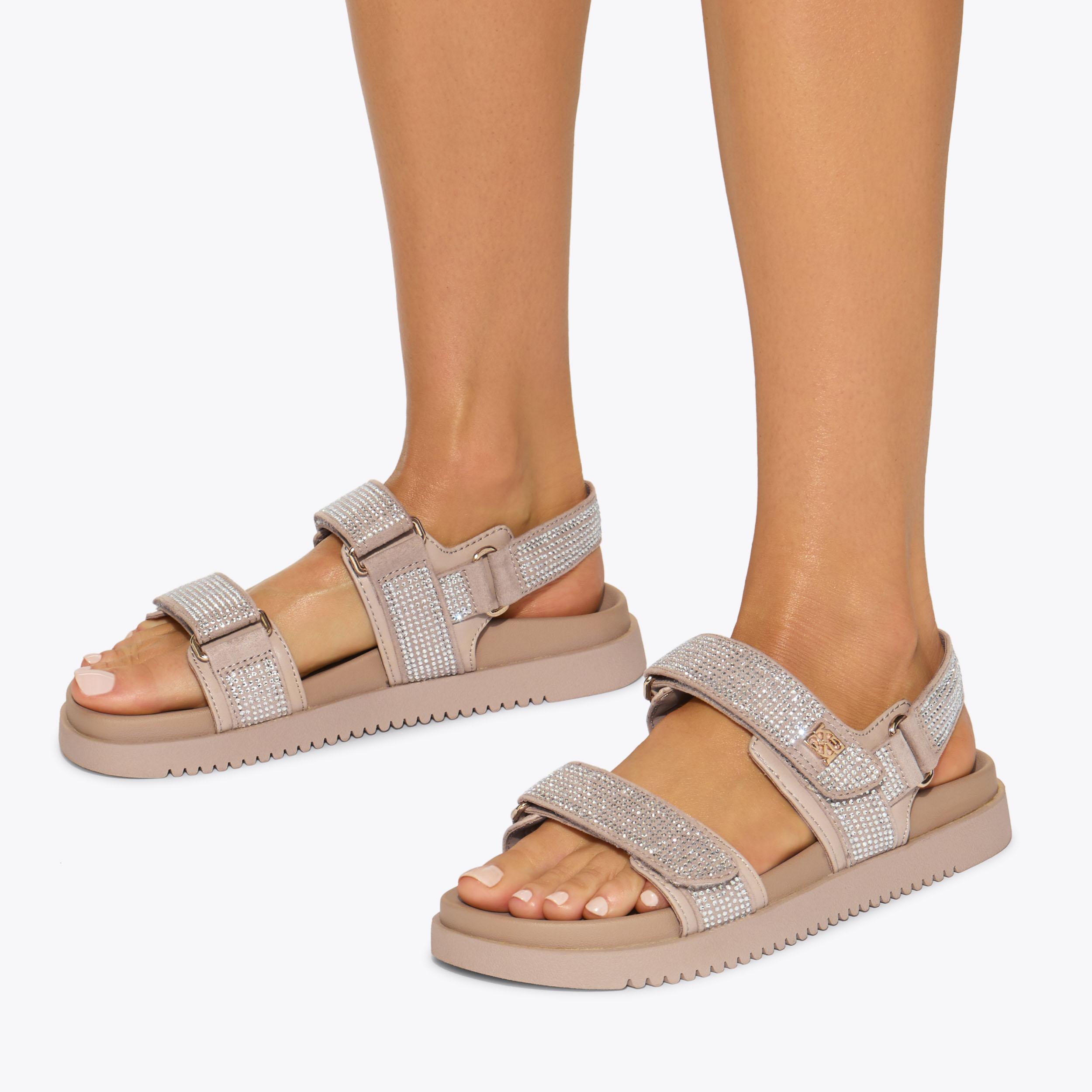 RORY GEM2 Beige Crystal Sandal by KG KURT GEIGER