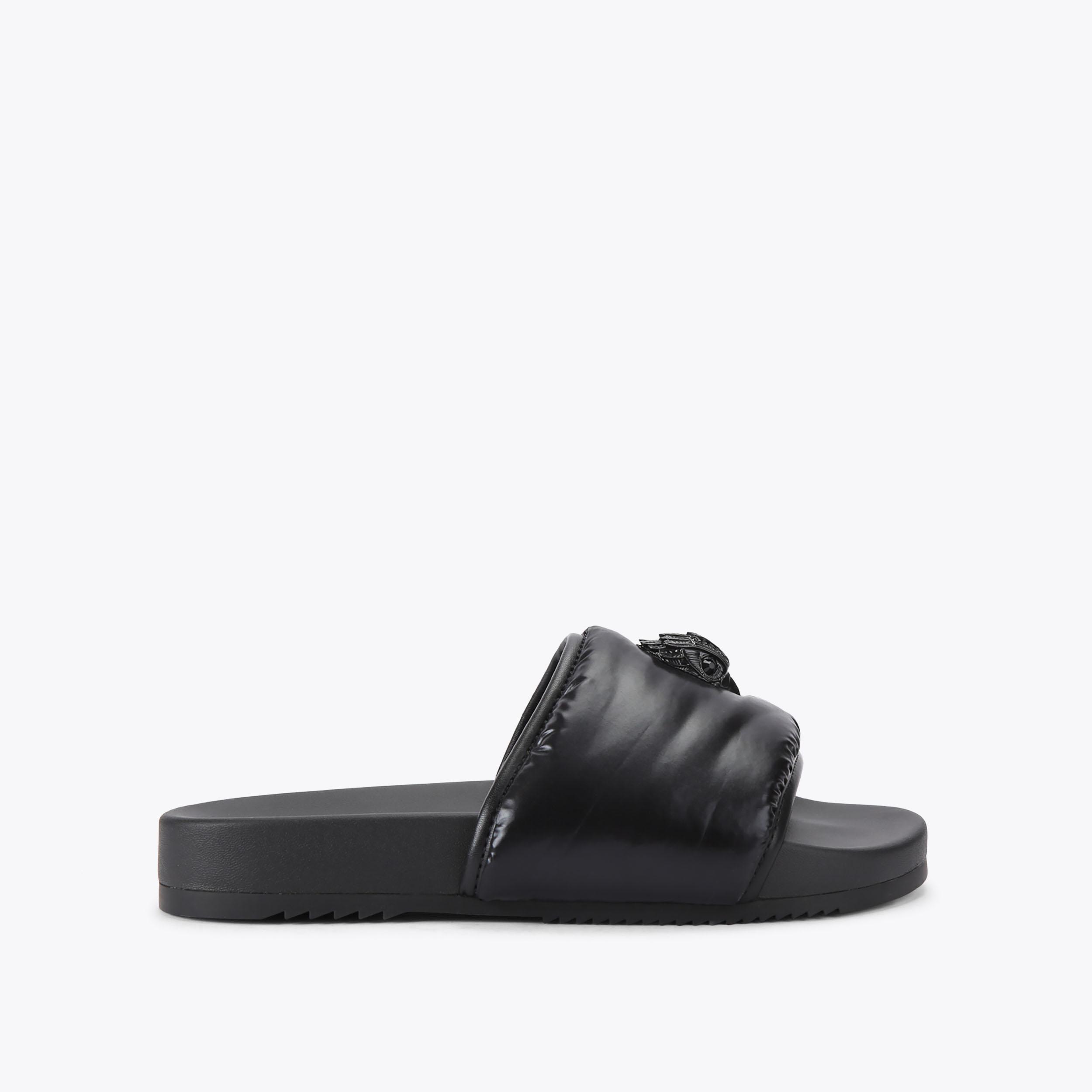EAGLE PUFF SLIDE Black Nylon Slip On Sandal by Kurt Geiger London