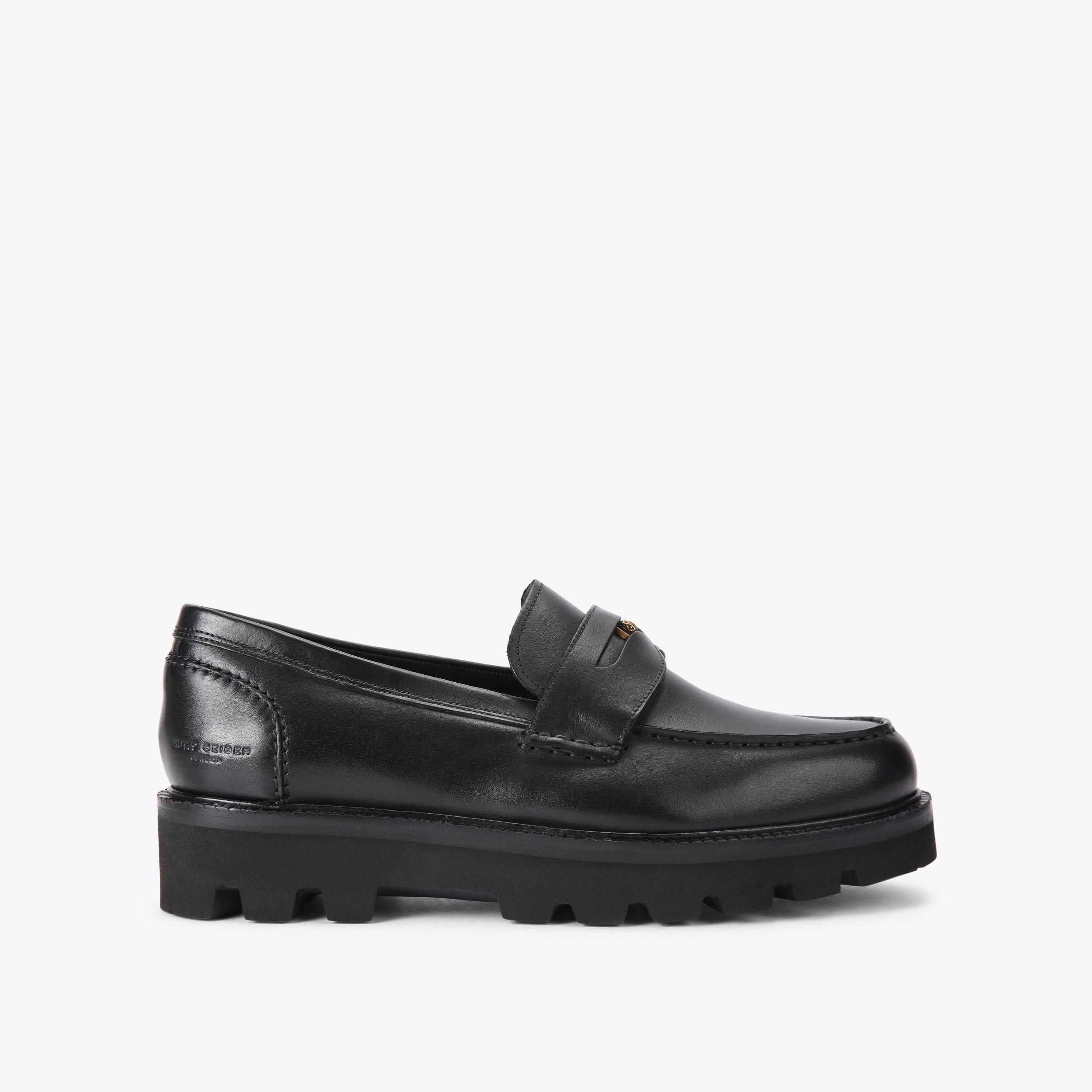 BROMPTON PENNY LOAFER Black Penny Slip On Loafer by KURT GEIGER LONDON