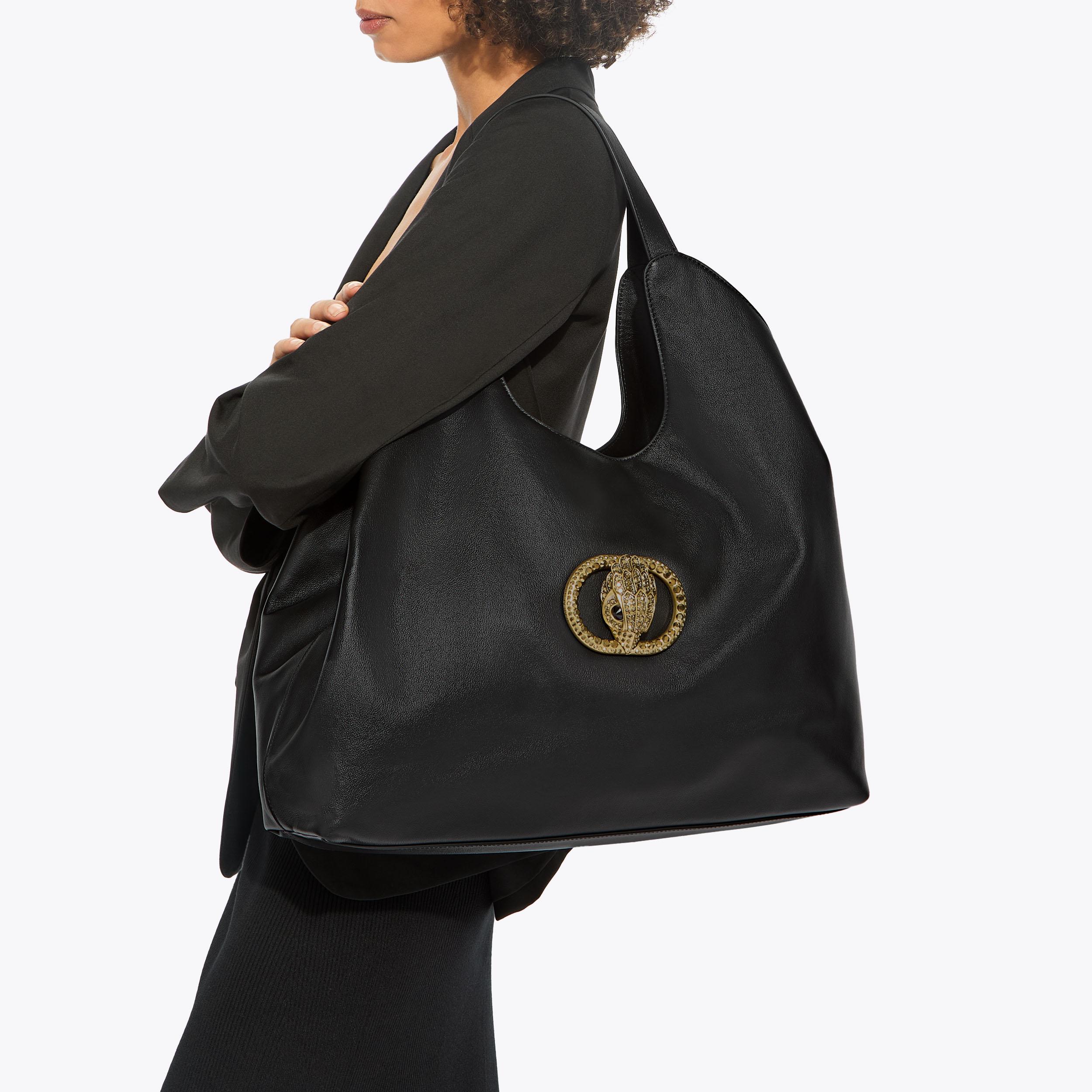 CHELSEA XXL SOFT TOTE Black Leather Shoulder Bag by KURT GEIGER LONDON