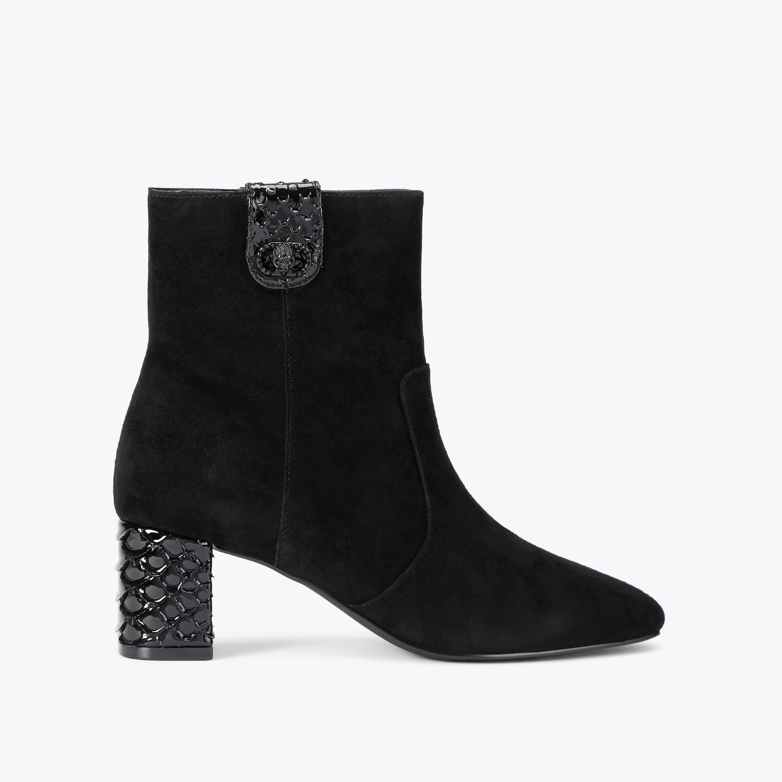 CHELSEA TRIM ANKLE BOOT Black Suede Ankle Boot by KURT GEIGER LONDON