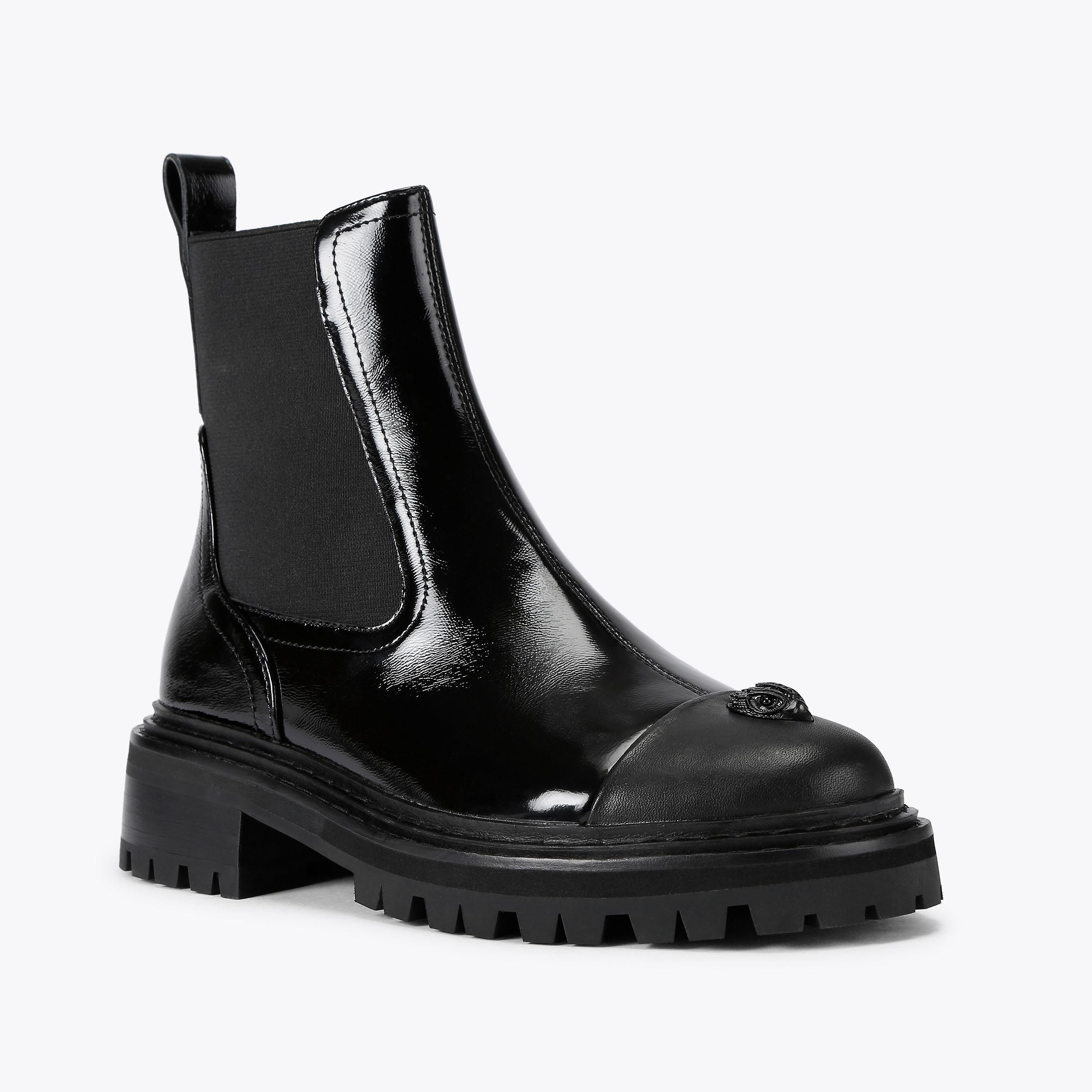 SLOANE CHELSEA BOOT Black Patent Chelsea Boot by KURT GEIGER LONDON