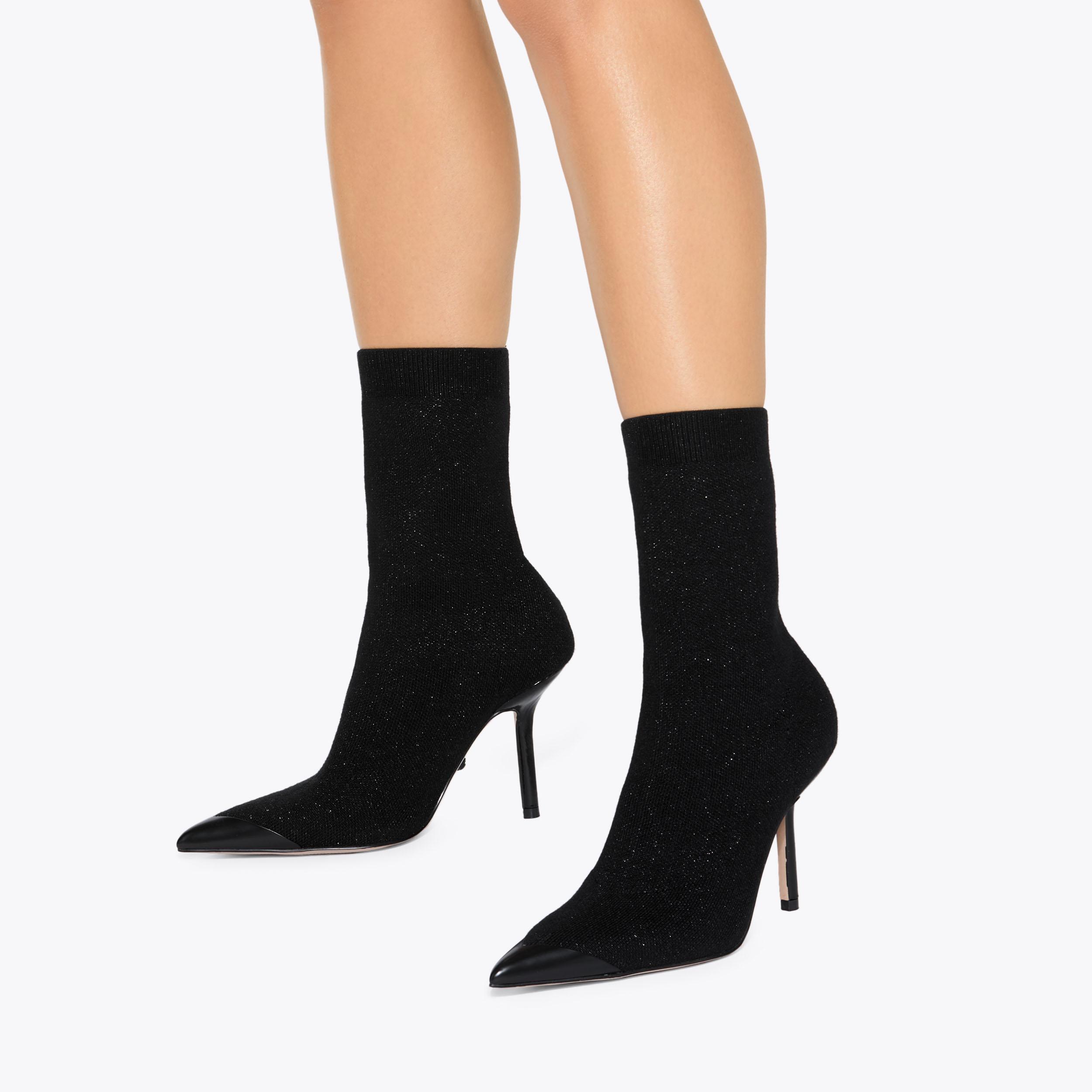 REGENT POINT SOCK BOOT Black Sock Heeled Boot by KURT GEIGER LONDON