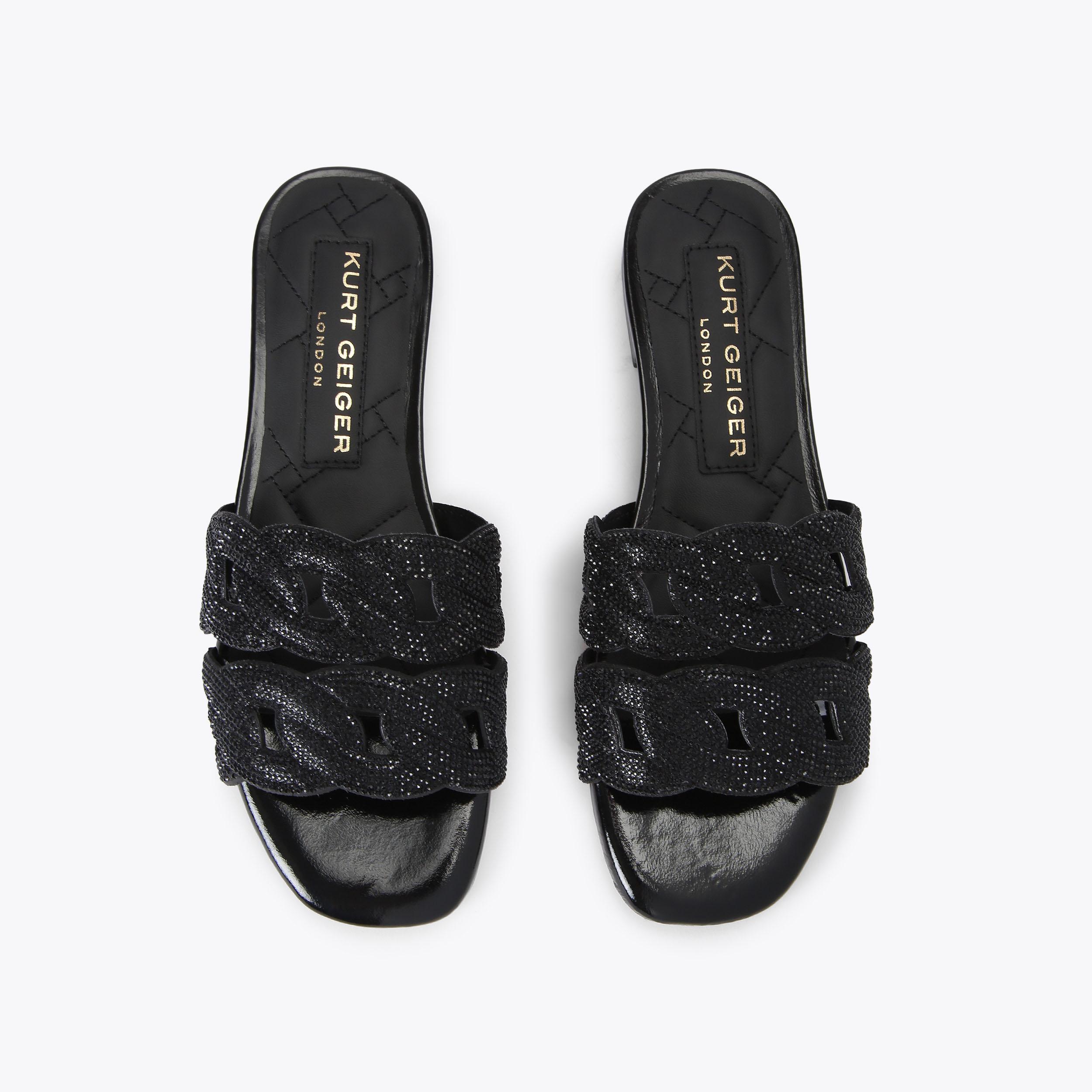 Kurt Geiger Black Flat Sandals