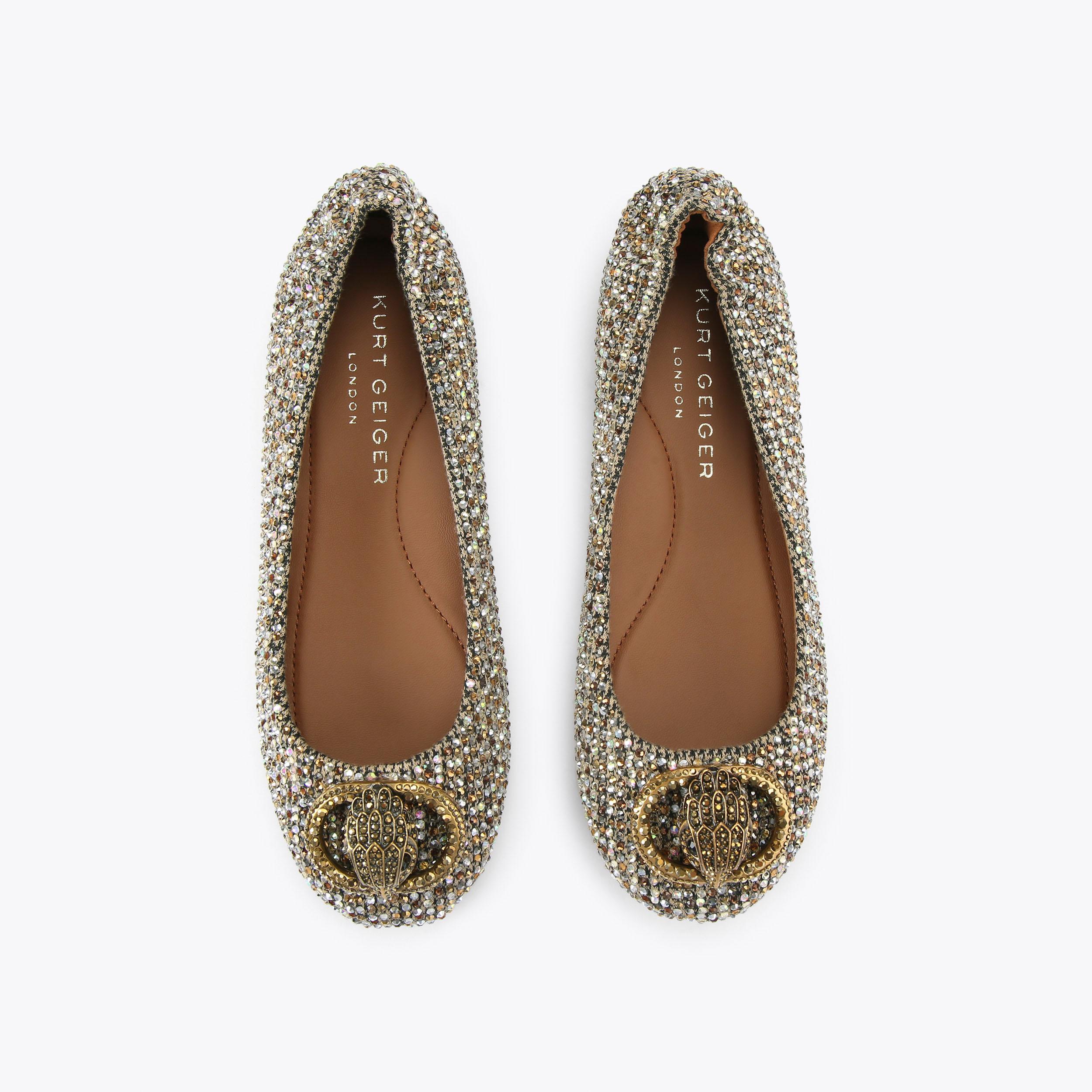 CHELSEA BALLERINA Beige Iridescent Ballet Flat by KURT GEIGER LONDON