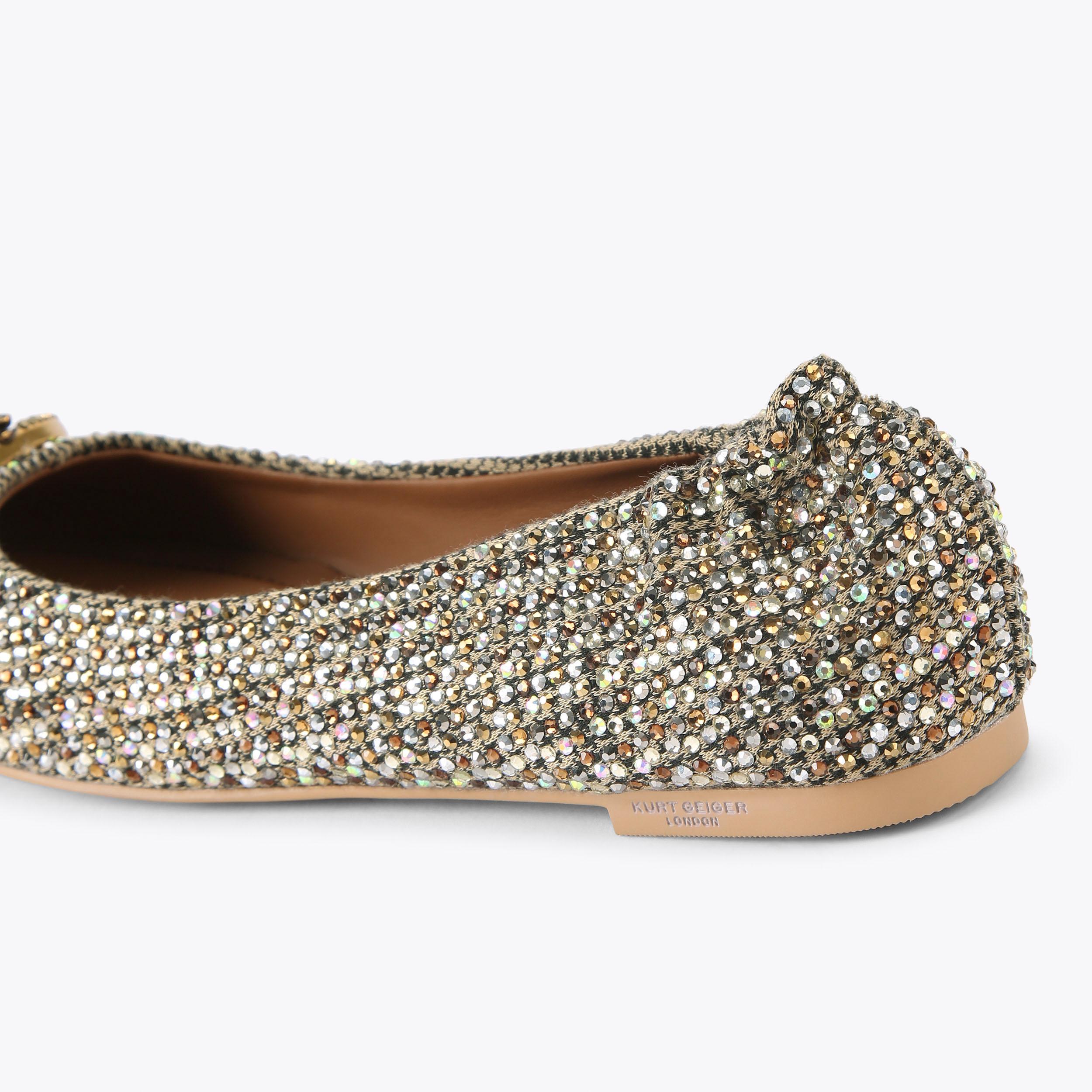 CHELSEA BALLERINA Beige Iridescent Ballet Flat by KURT GEIGER LONDON