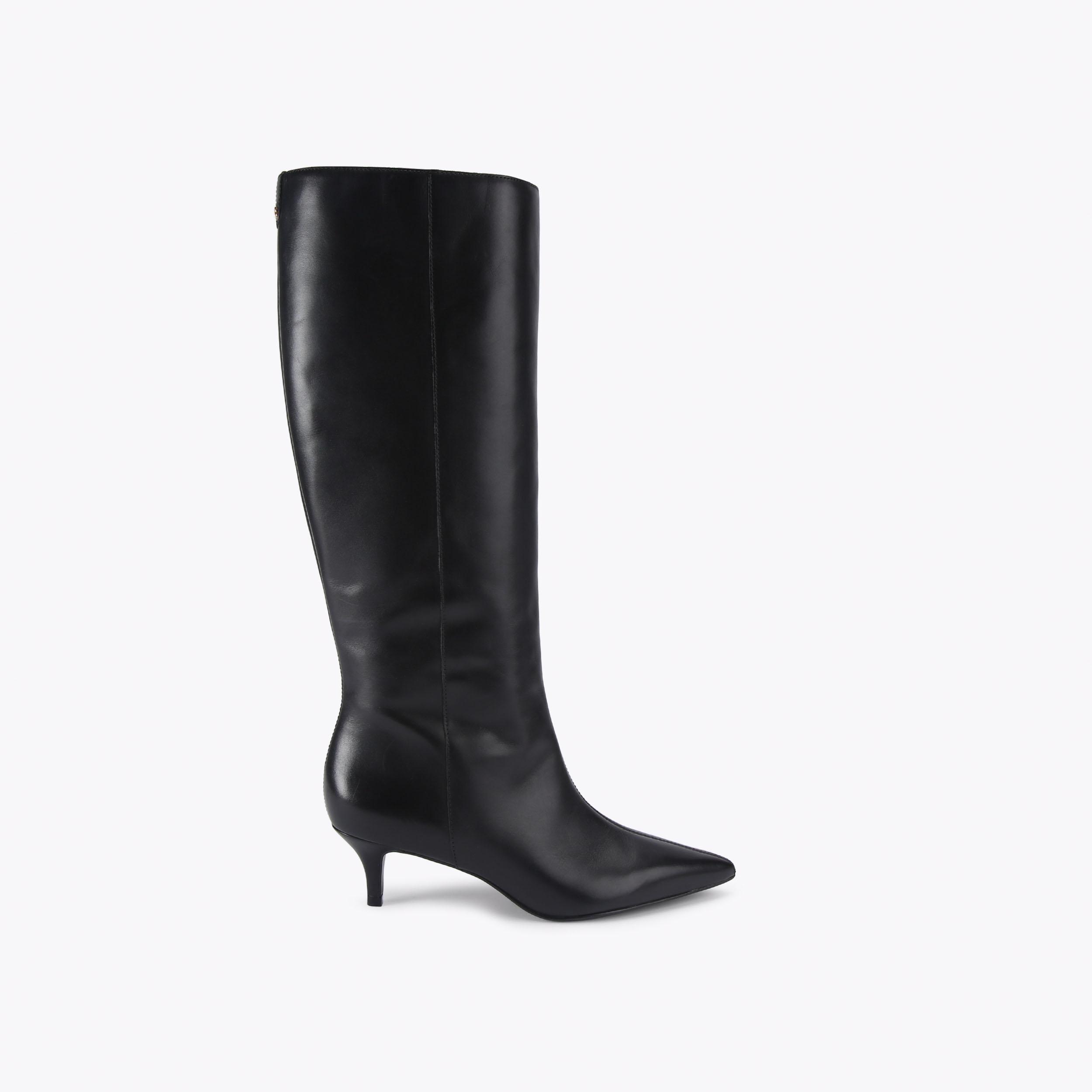 VENICE KNEE Black Leather Knee High Boot by CARVELA