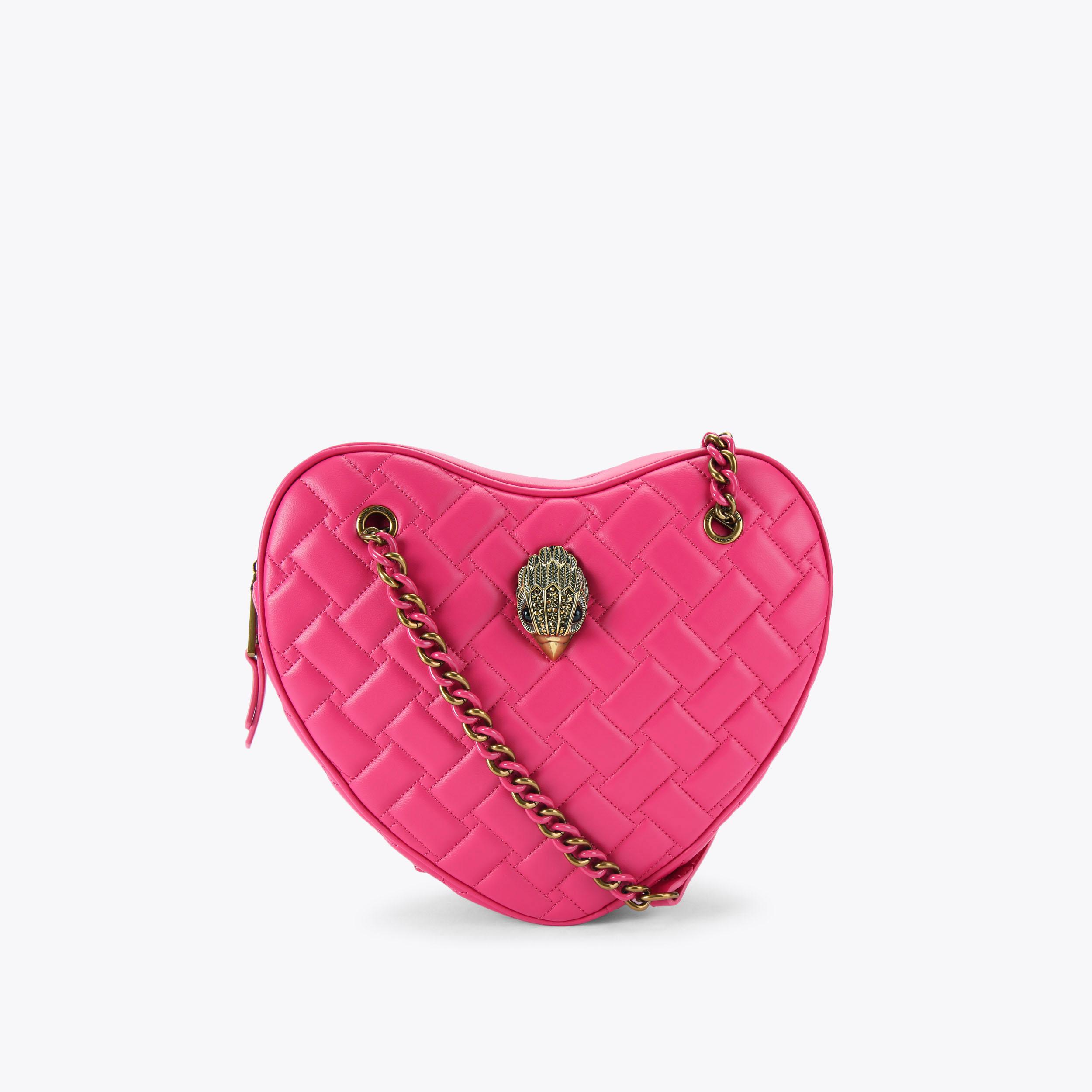 KENSINGTON HEART BAG Fuchsia Heart Shoulder Bag by KURT GEIGER LONDON