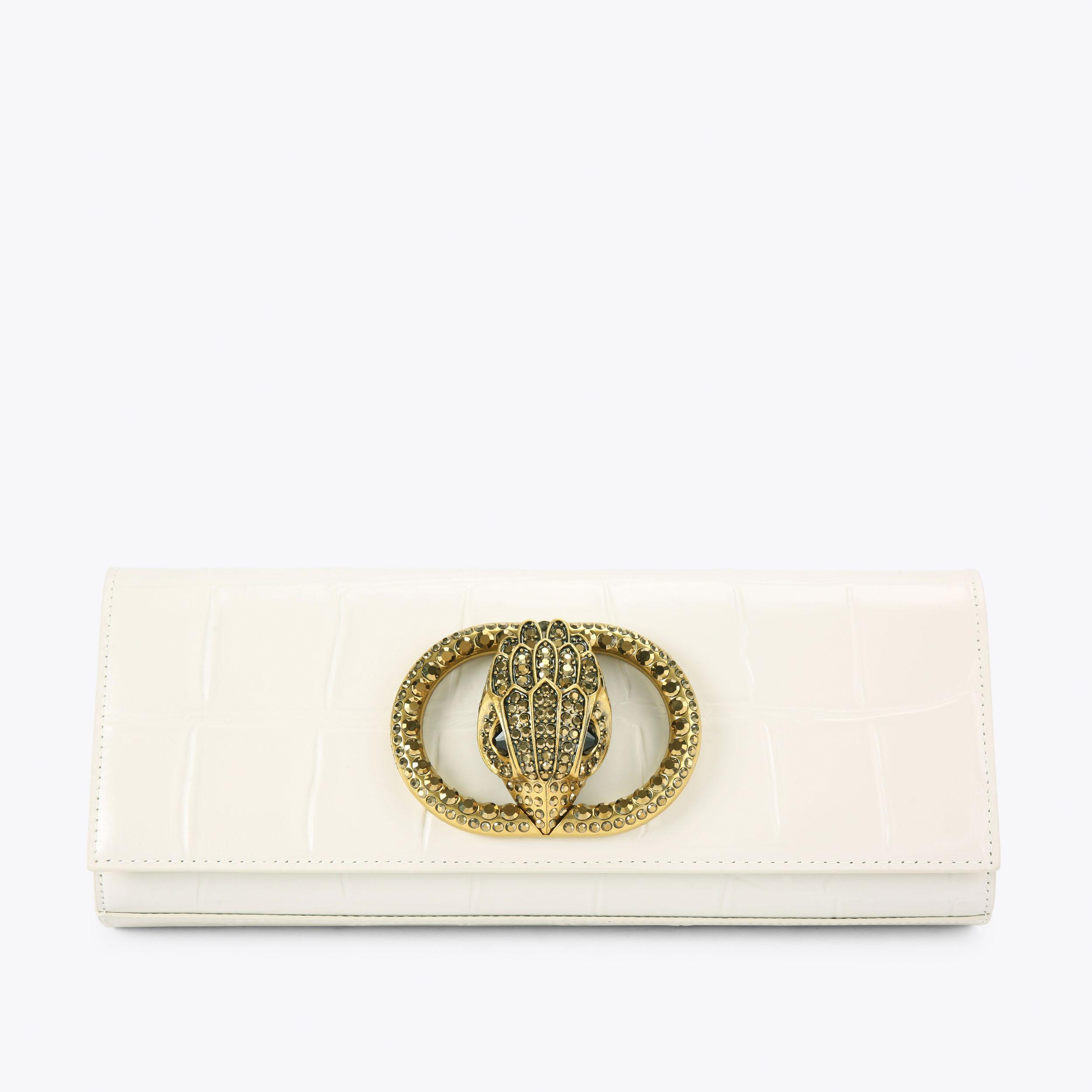CHELSEA LONG CLUTCH Bone Croc Embossed Clutch Bag by KURT GEIGER LONDON