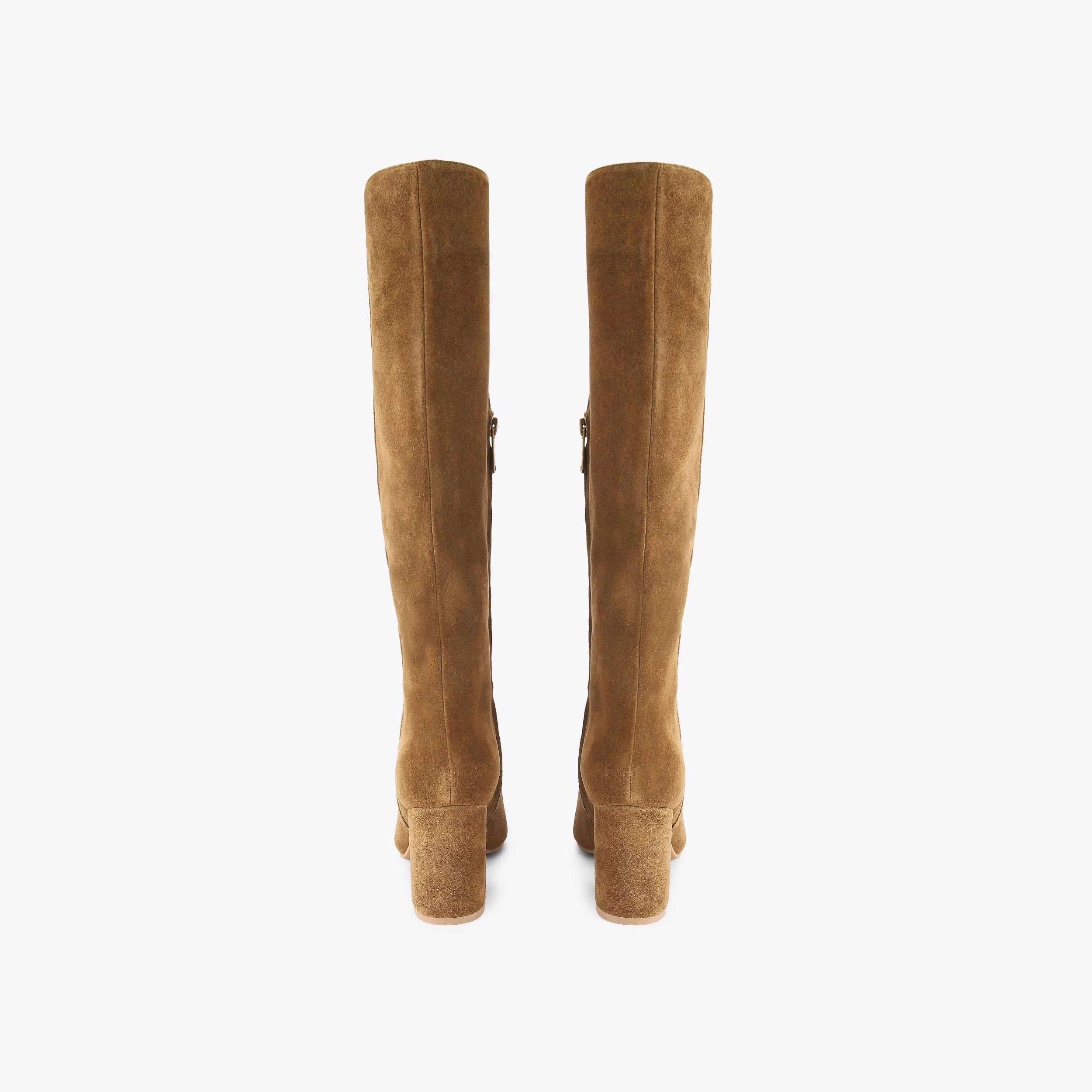 REGENT CAP KNEE BOOT Tan Suede Knee High Boot by KURT GEIGER LONDON