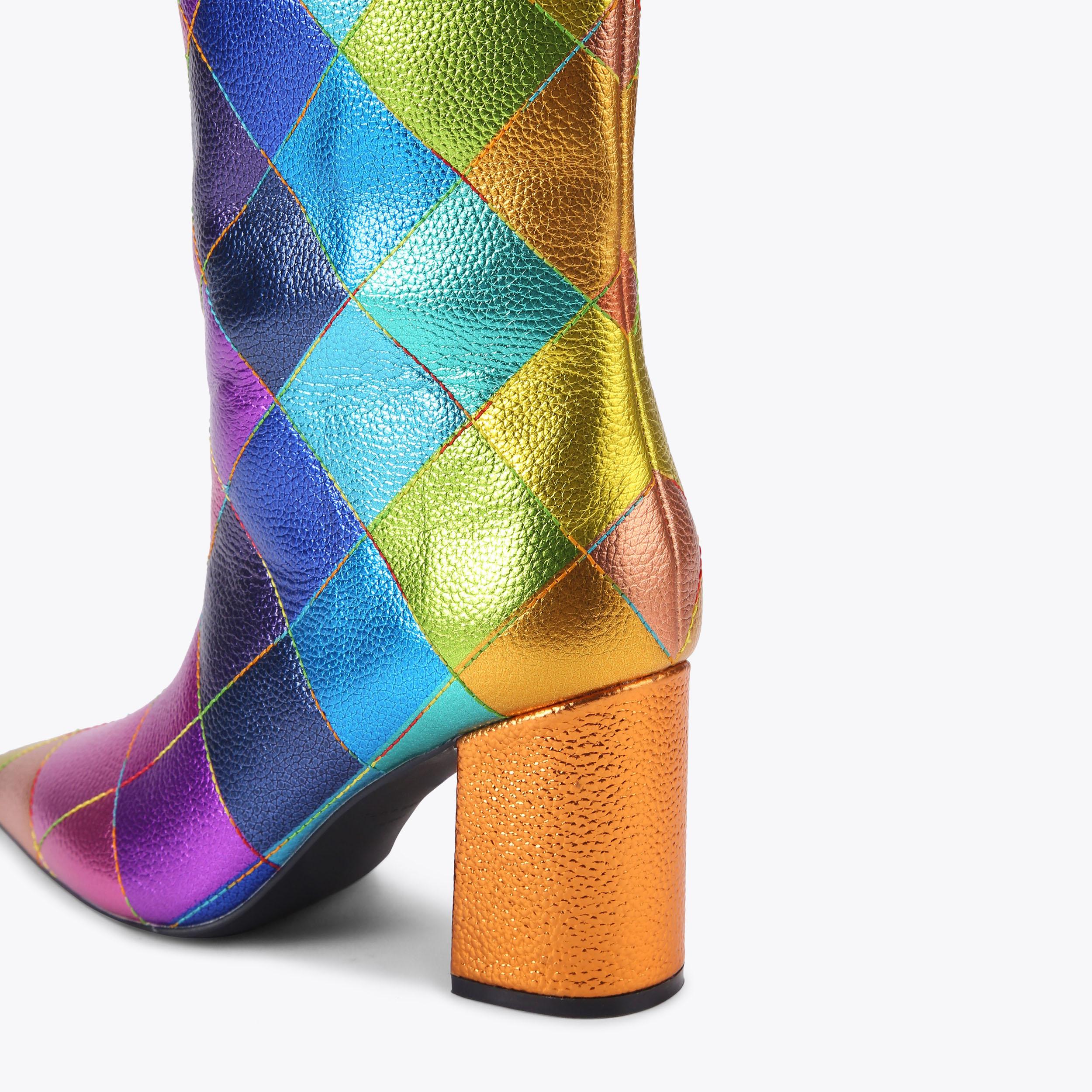 REGENT POINT KNEE BOOT Rainbow Diamond Knee High Boot by KURT GEIGER LONDON