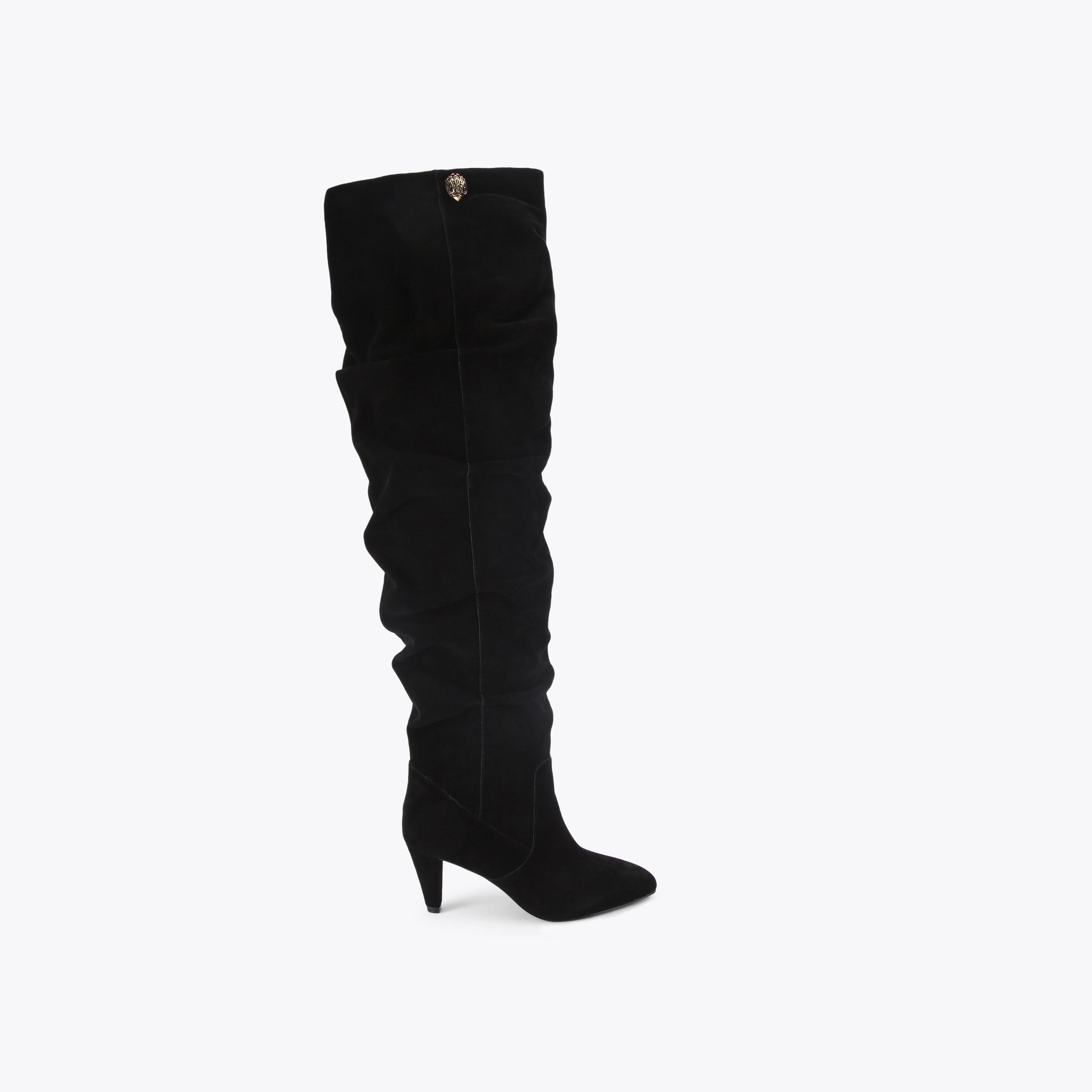 SHOREDITCH OTK SLOUCH Black Suede Knee Boot by KURT GEIGER LONDON