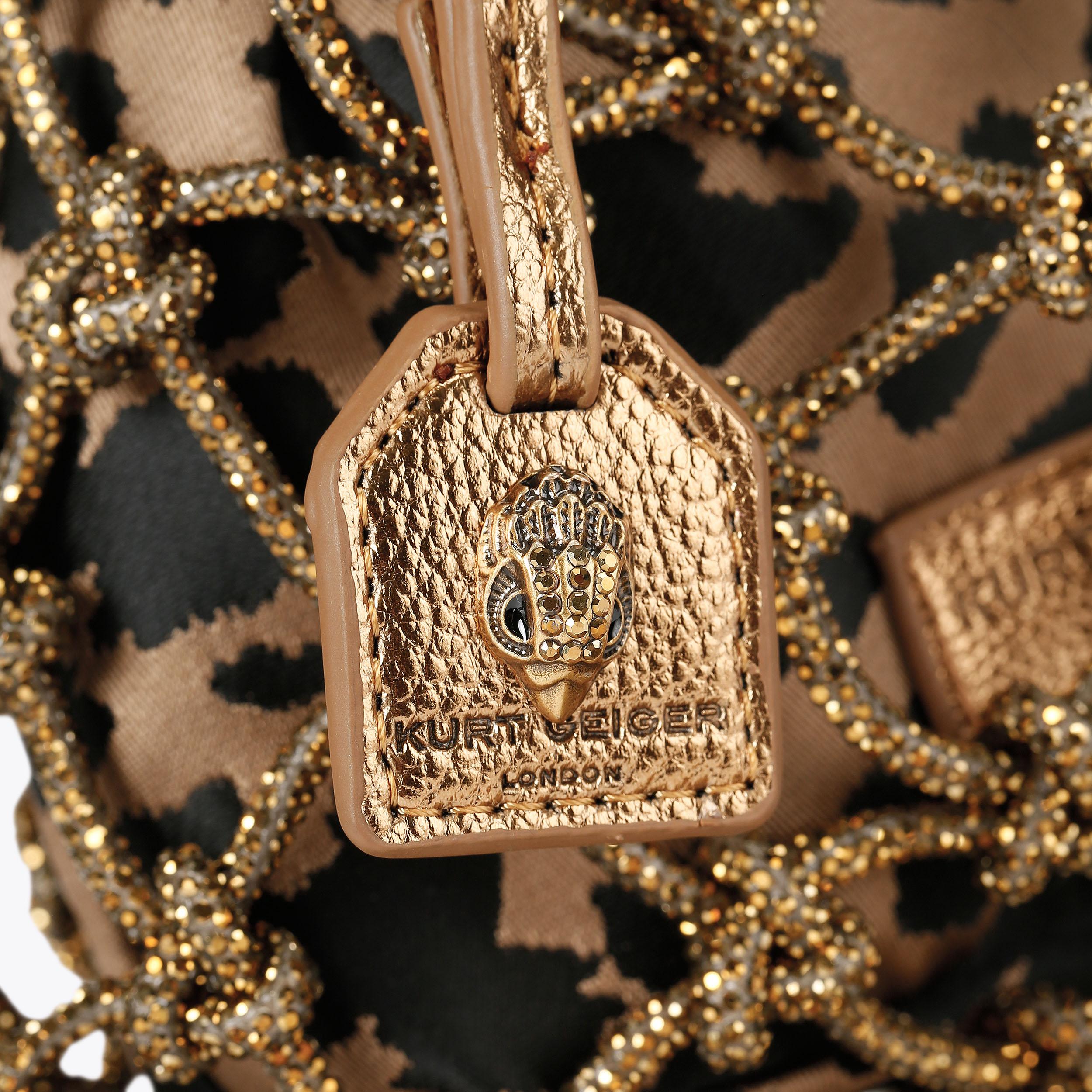 MINI MACRAME CRYSTAL BAG Leopard Crystal Handheld Bag by KURT GEIGER LONDON