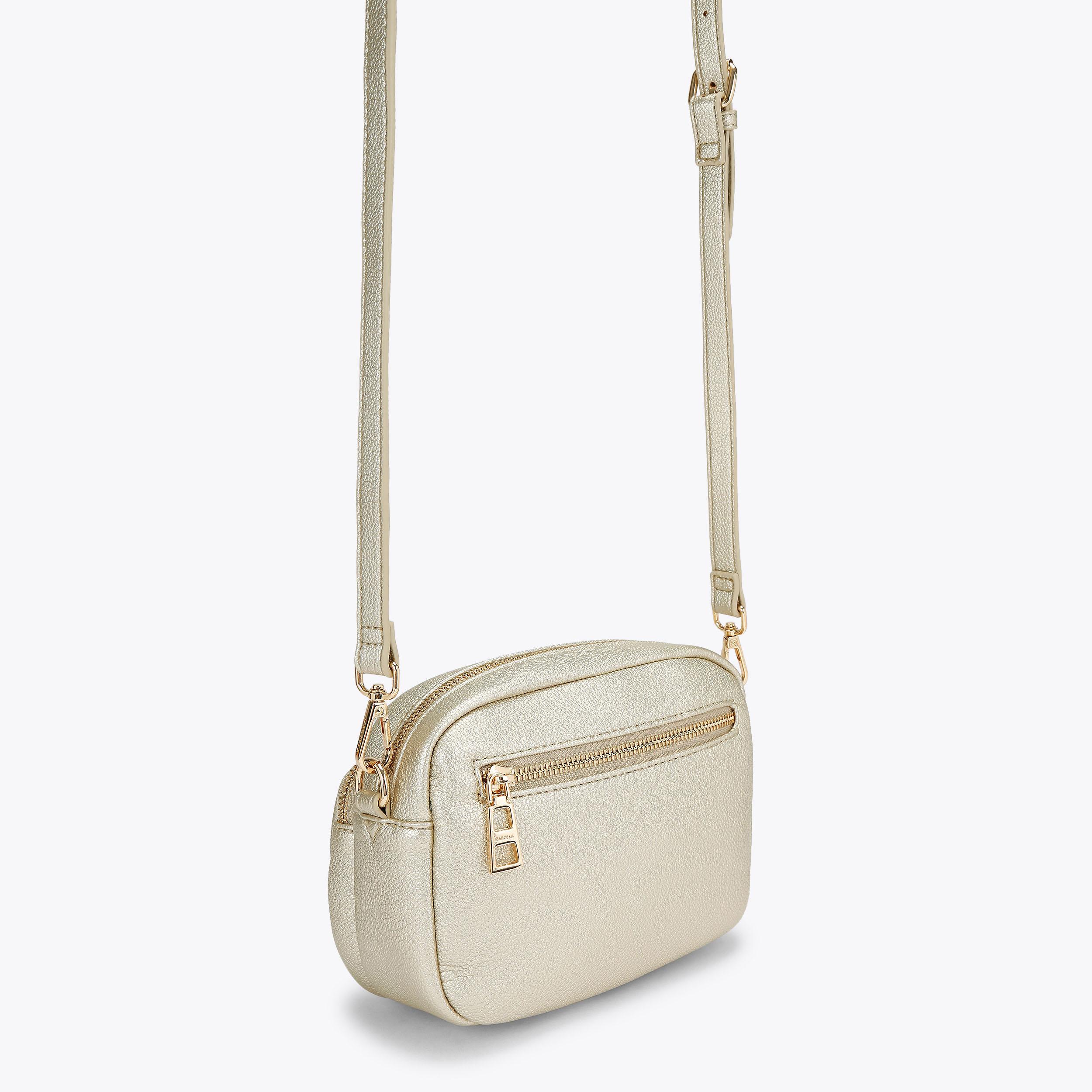 COMO CROSSBODY 2 Gold Pebble Grain Cross Body Bag by CARVELA