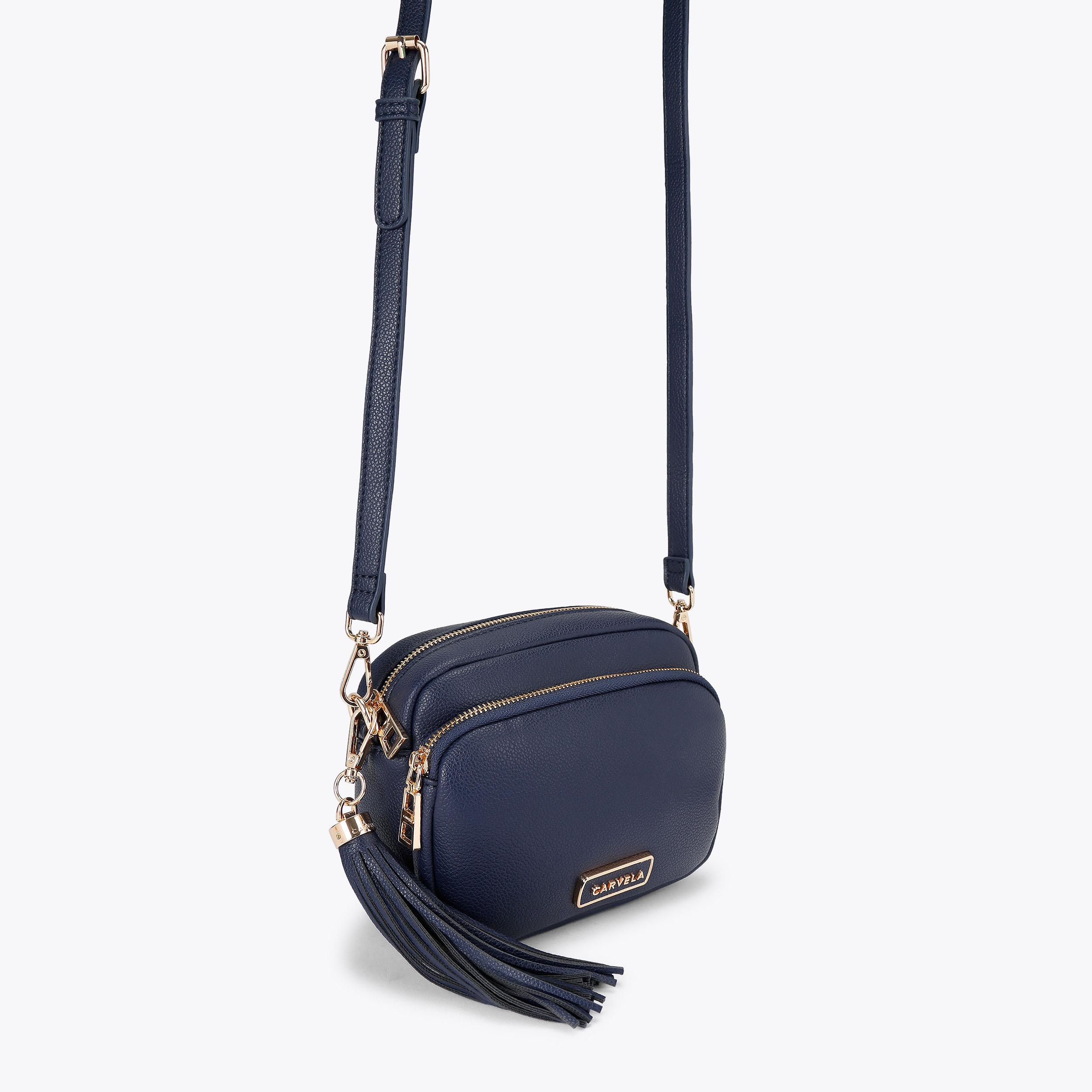 COMO CROSSBODY 2 Dark Blue Synthetic Cross Body Bag by CARVELA