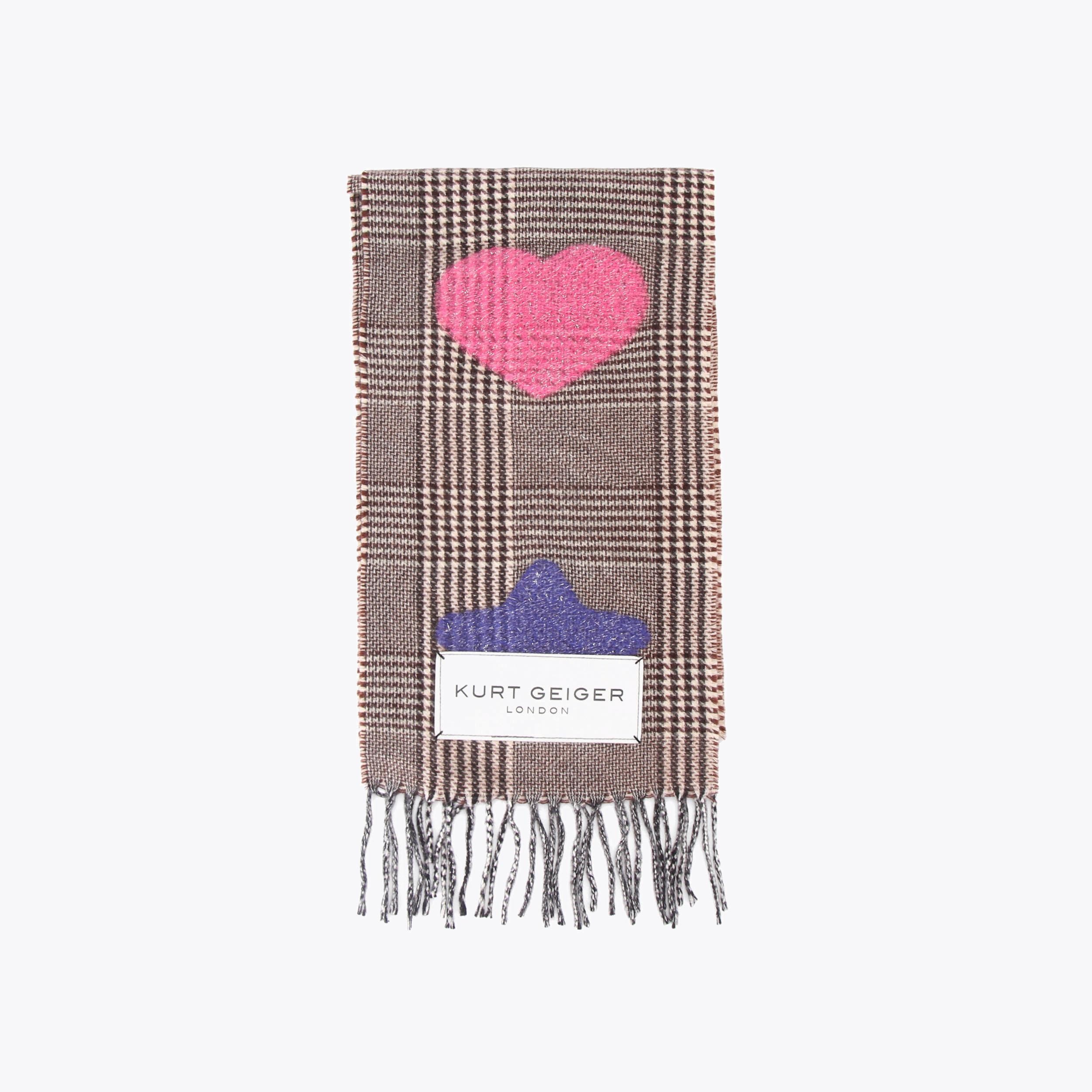 NEEDLE PUNCH SCARF Soft Houndstooth Scarf by KURT GEIGER LONDON