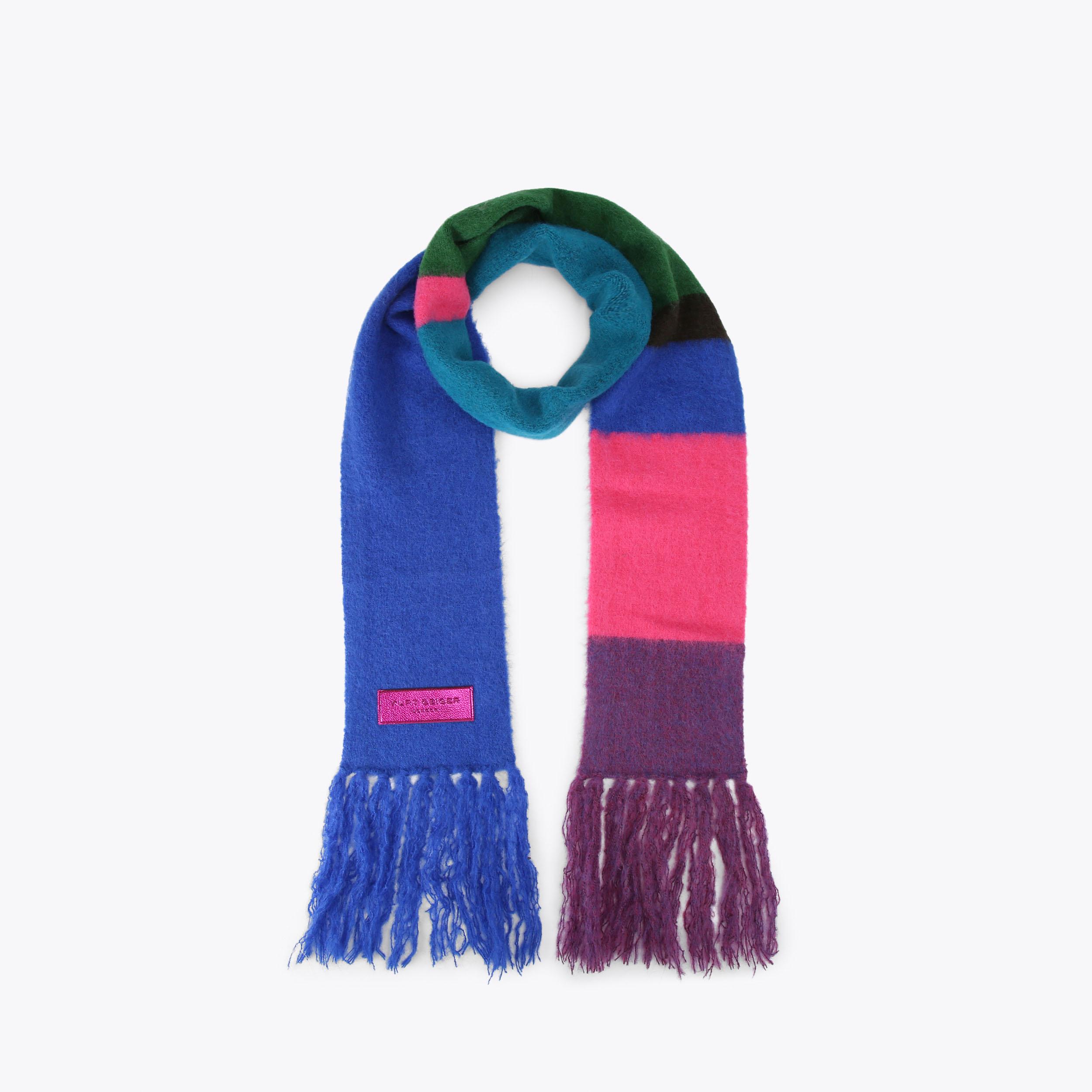 SM RAINBOW SCARF Striped Cotton Tassel Scarf by KURT GEIGER LONDON