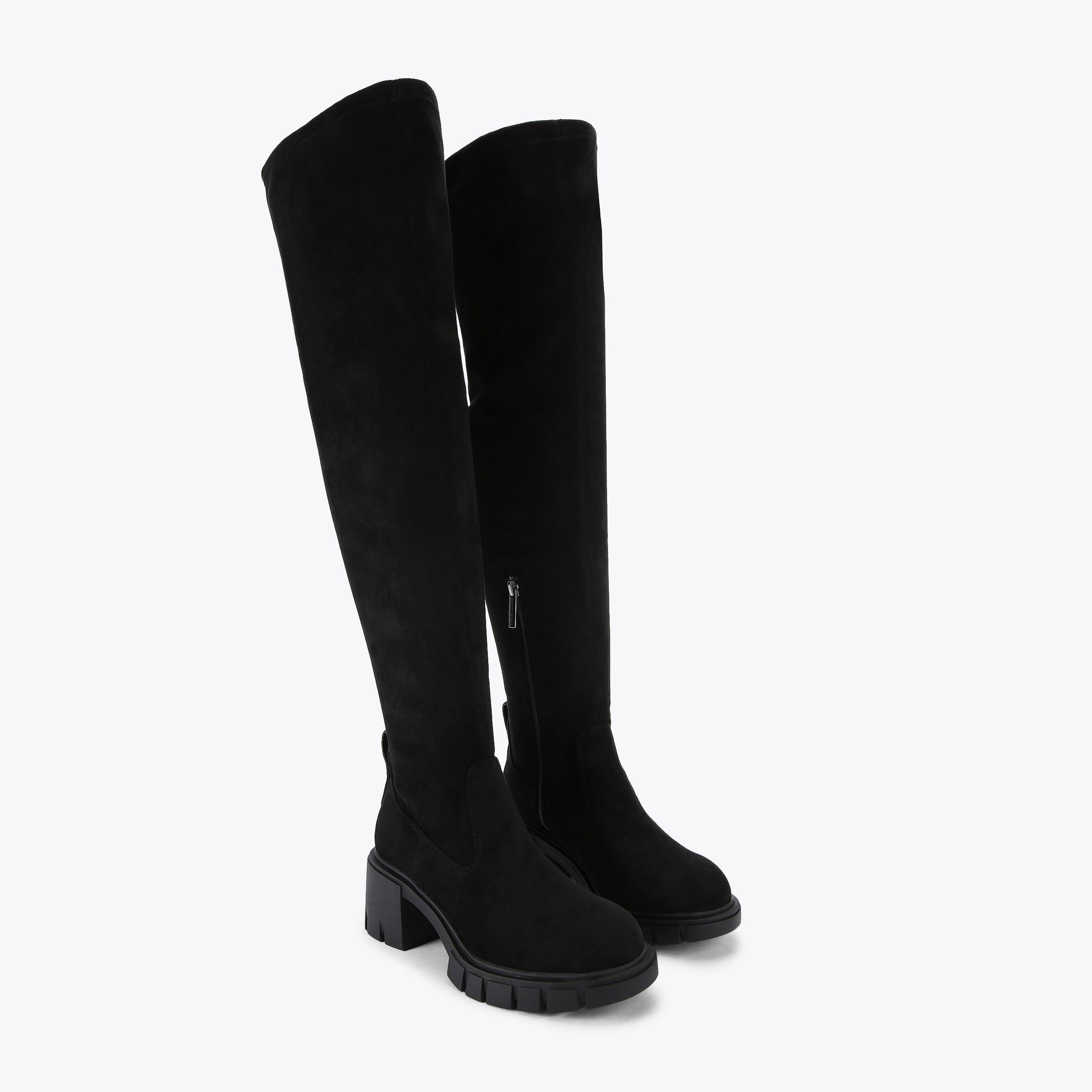 TRUE KNEE Black Suede Knee High Boot by KG KURT GEIGER