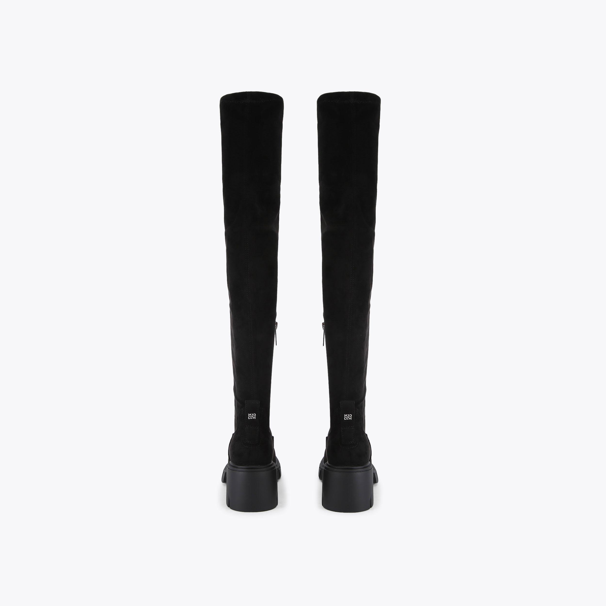 TRUE KNEE Black Suede Knee High Boot by KG KURT GEIGER