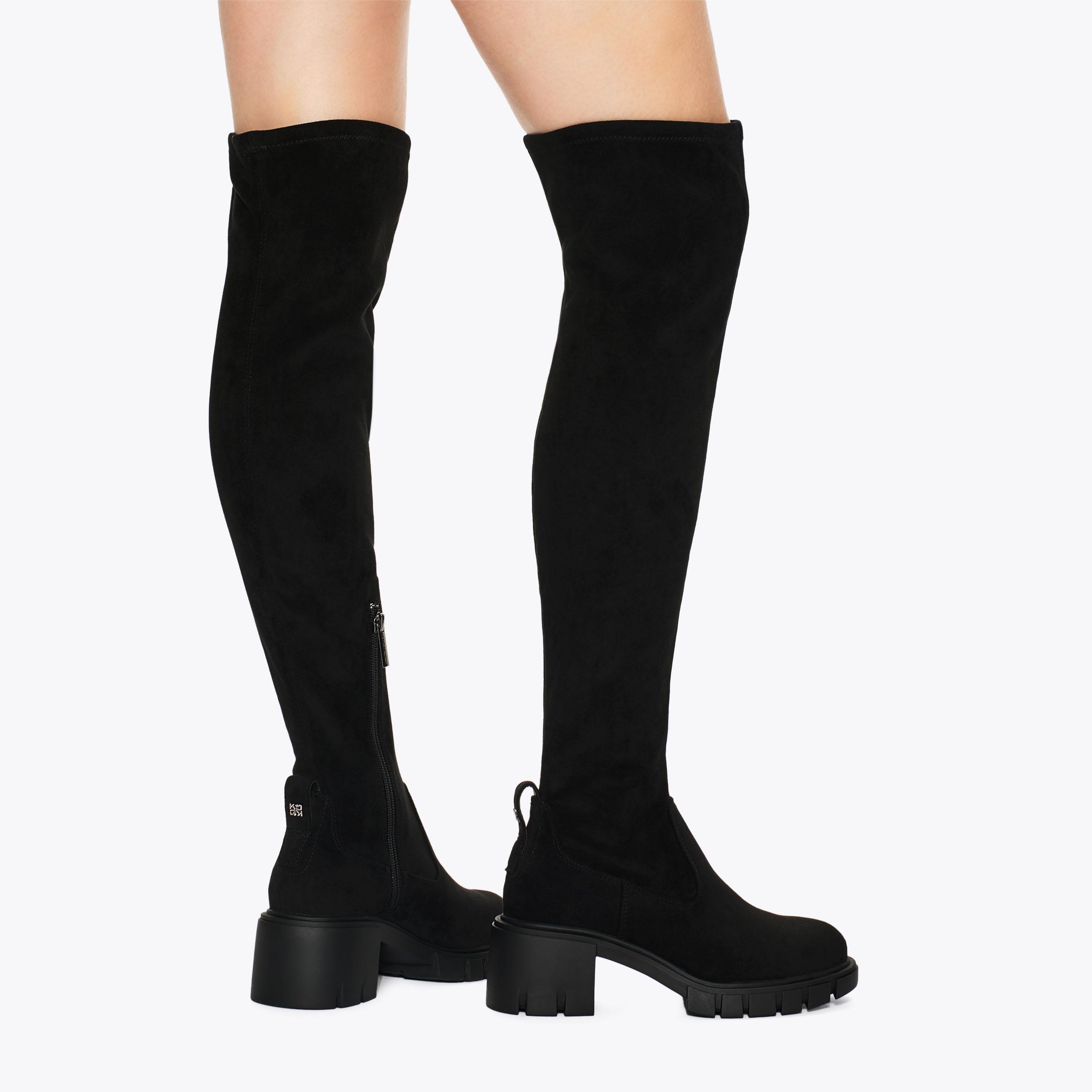 TRUE KNEE Black Suede Knee High Boot by KG KURT GEIGER