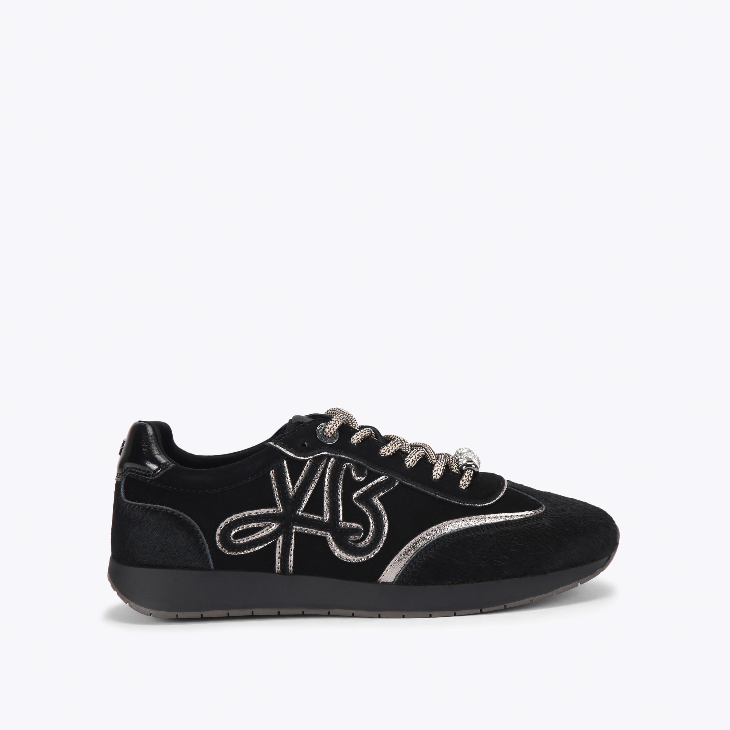 LALA Black Suede Lace Up Sneakers by KG KURT GEIGER
