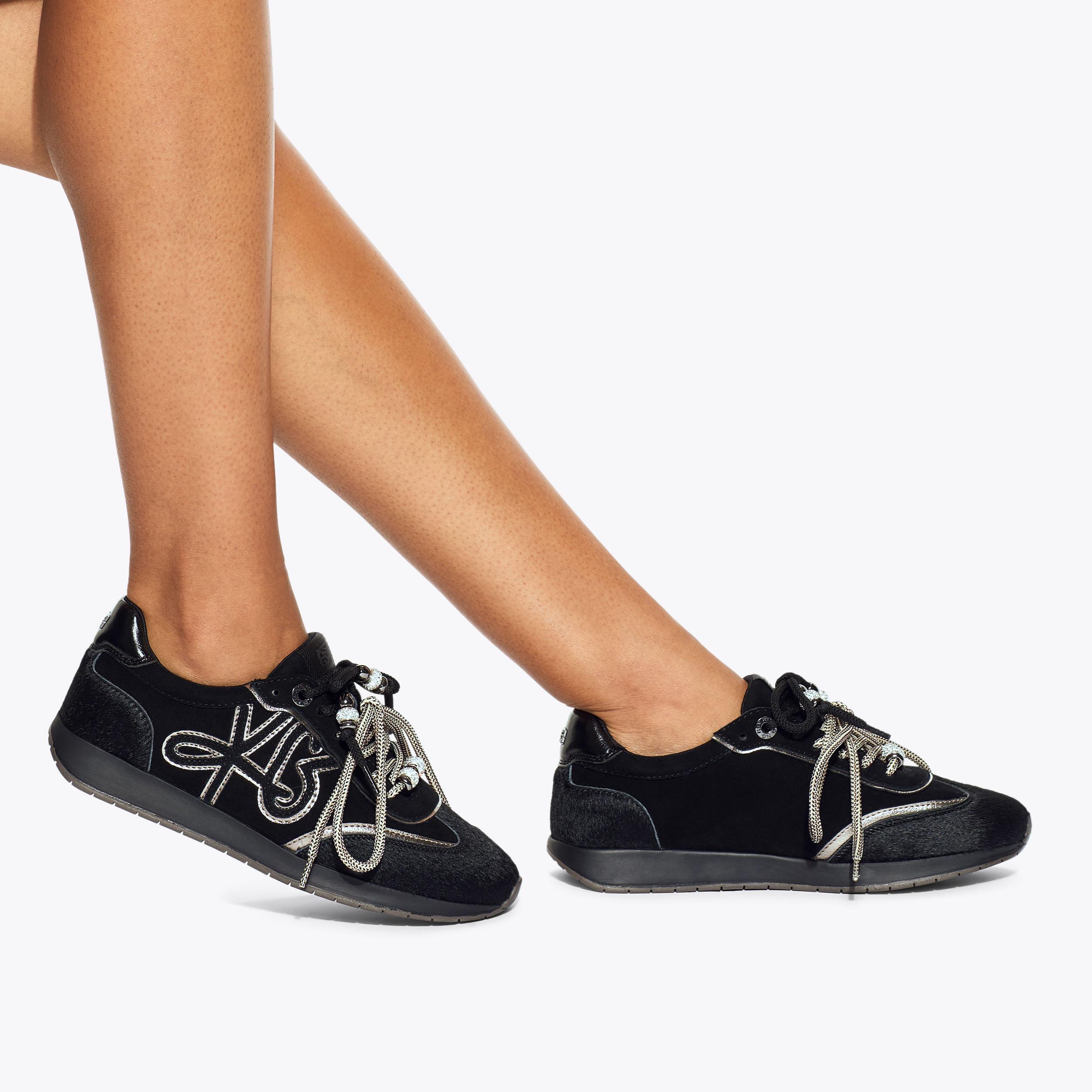 LALA Black Suede Lace Up Sneakers by KG KURT GEIGER