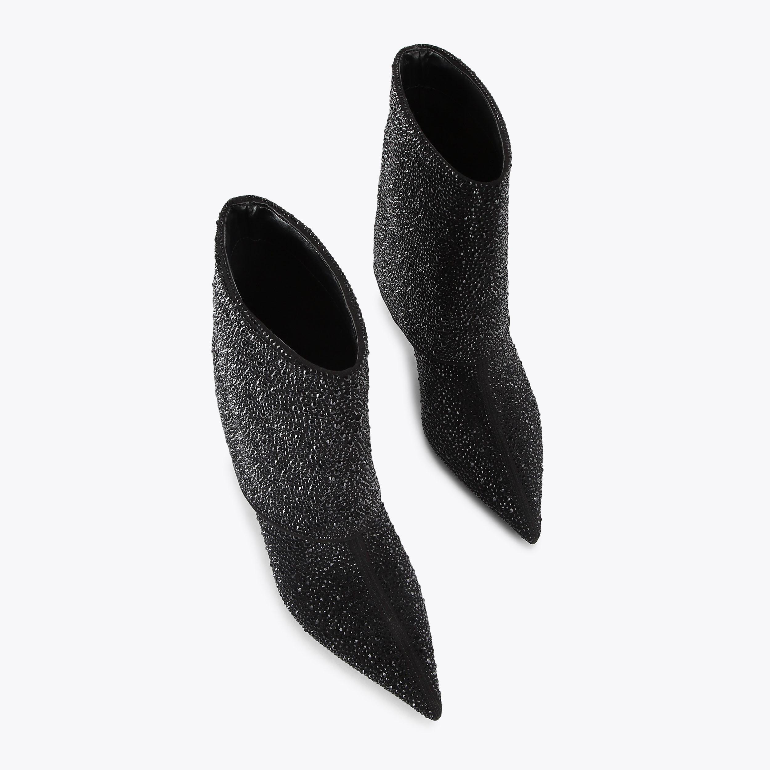 FATE GEM Black Gem Crystal Boots by KG KURT GEIGER