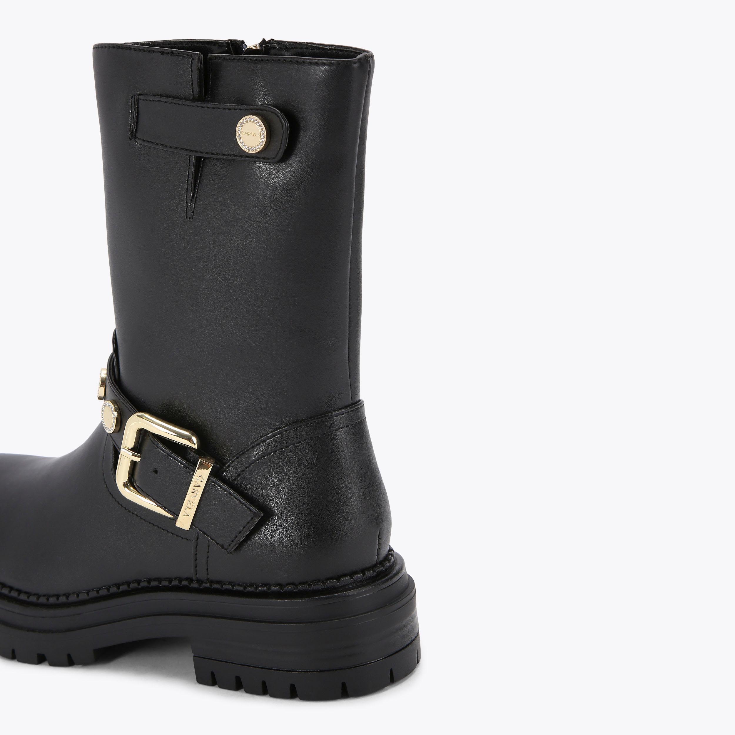 HEADLINE COIN Black Leather Boot by CARVELA