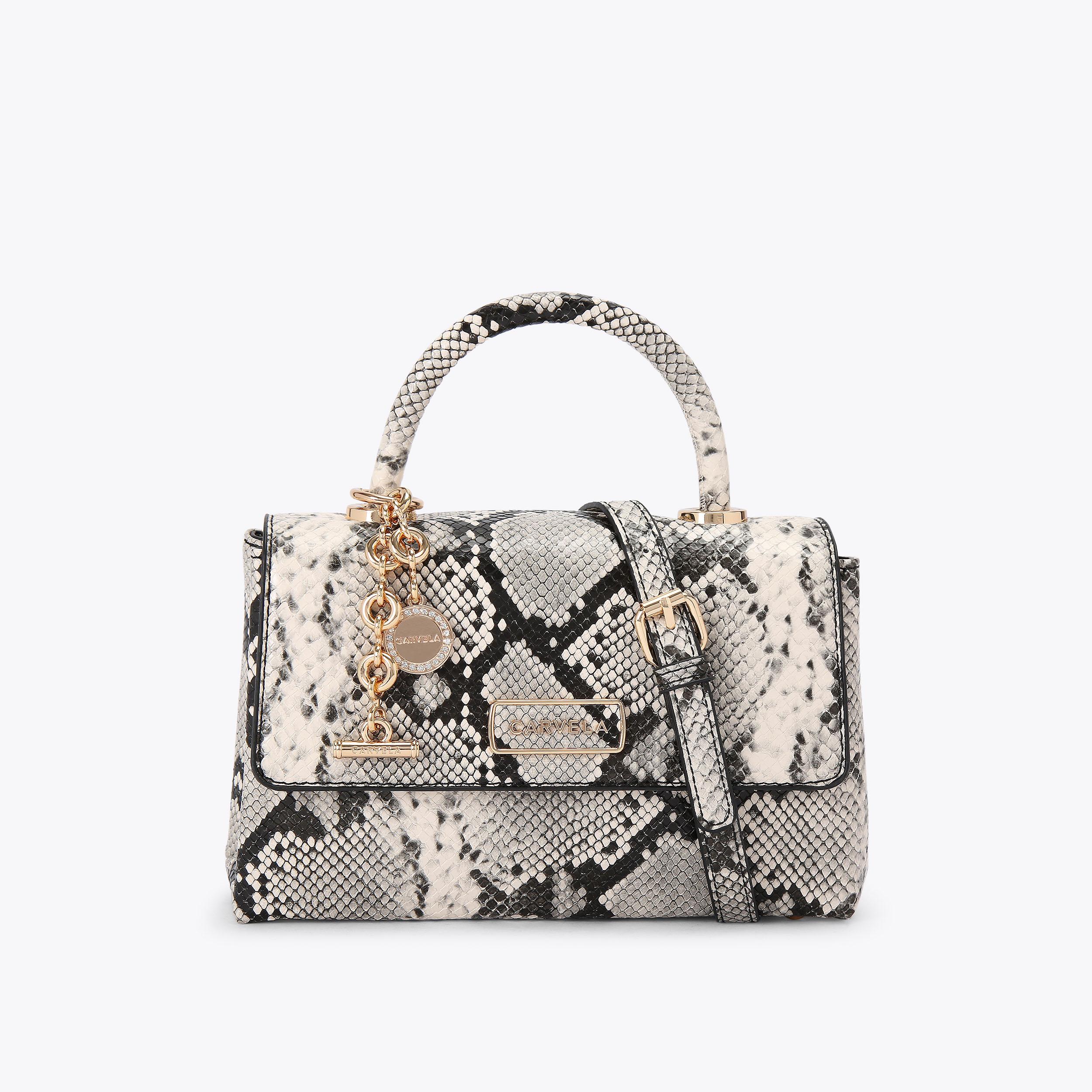 ALTO TOP HANDLE Lizard Embossed Top Handle Bag by CARVELA