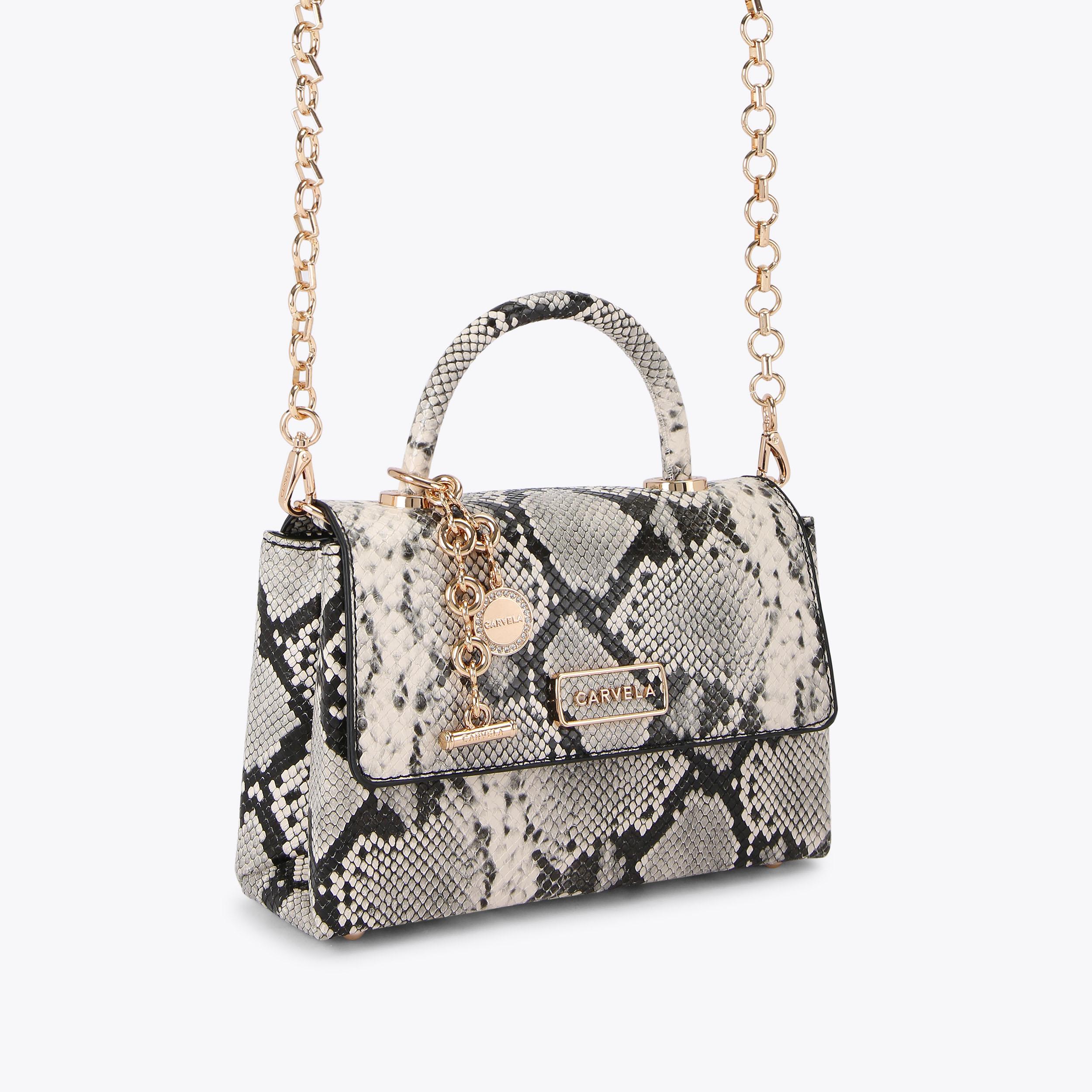ALTO TOP HANDLE Lizard Embossed Top Handle Bag by CARVELA
