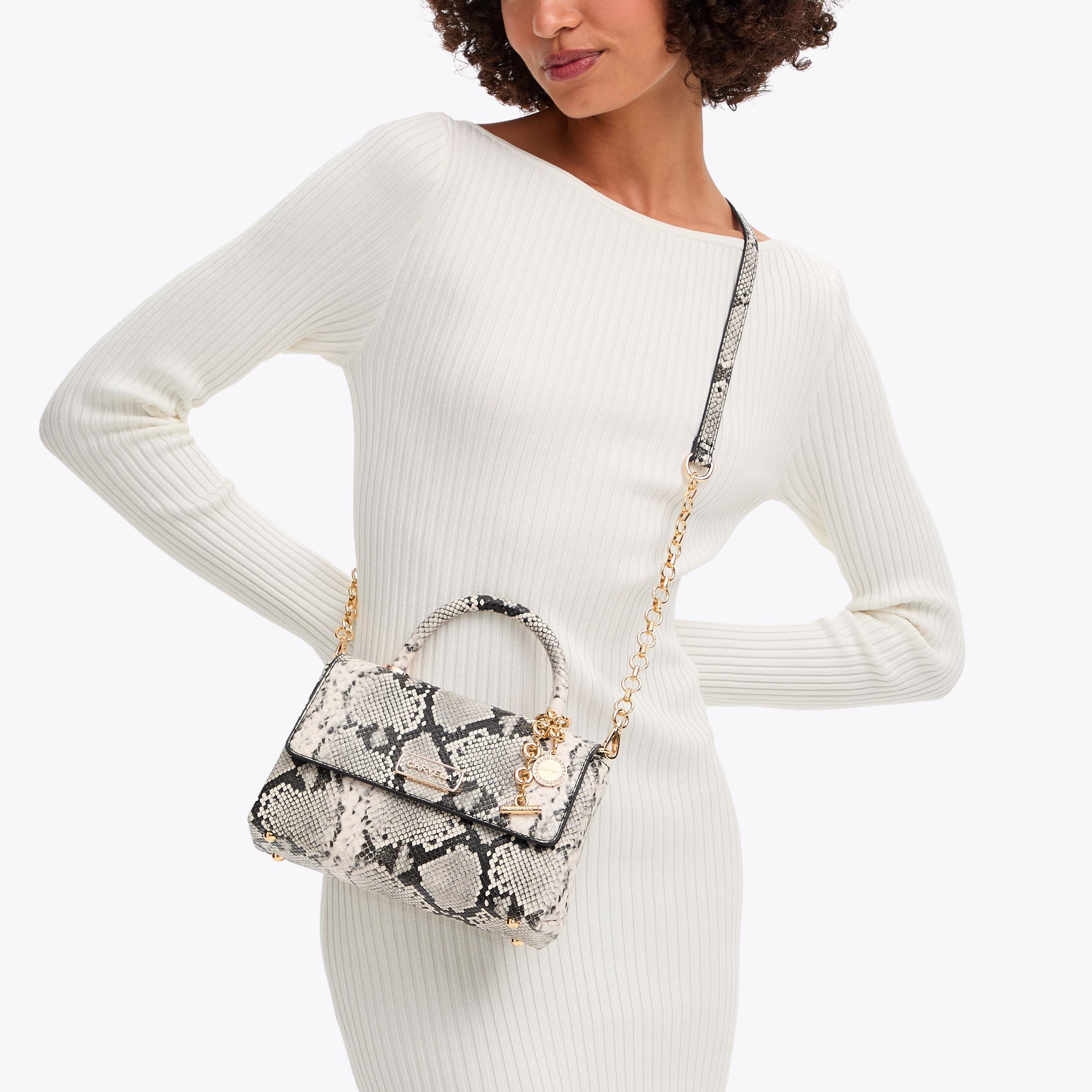 ALTO TOP HANDLE Lizard Embossed Top Handle Bag by CARVELA