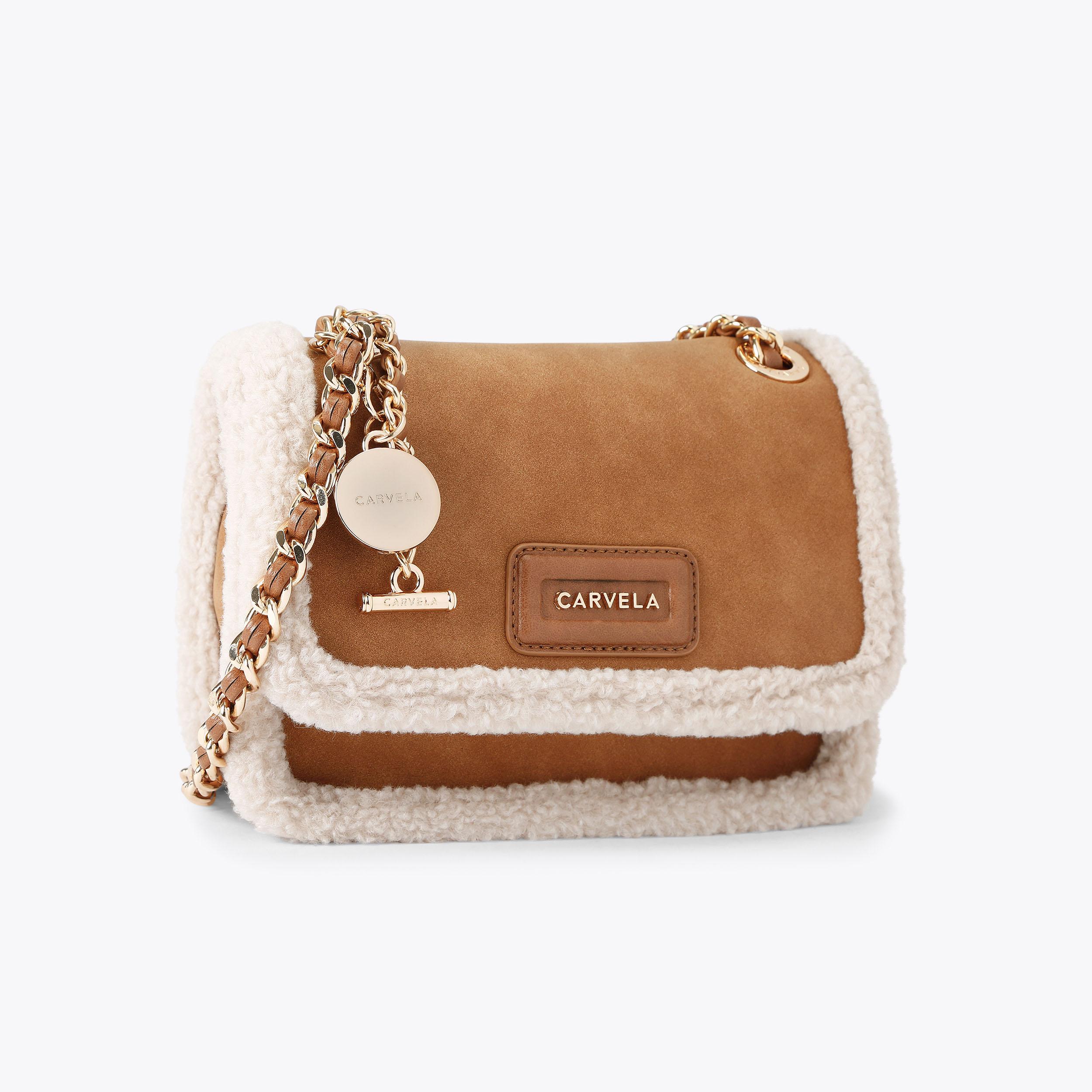 BELLA CHAIN SHOULDER Tan Shoulder Bag by CARVELA