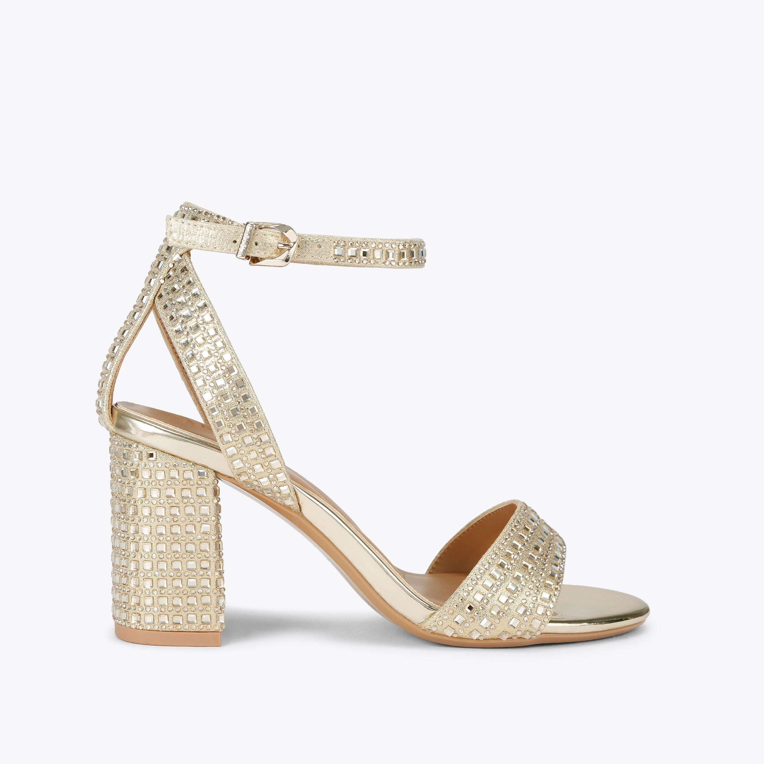 KIANNI WIDE FIT Gold Crystal High Heel by CARVELA