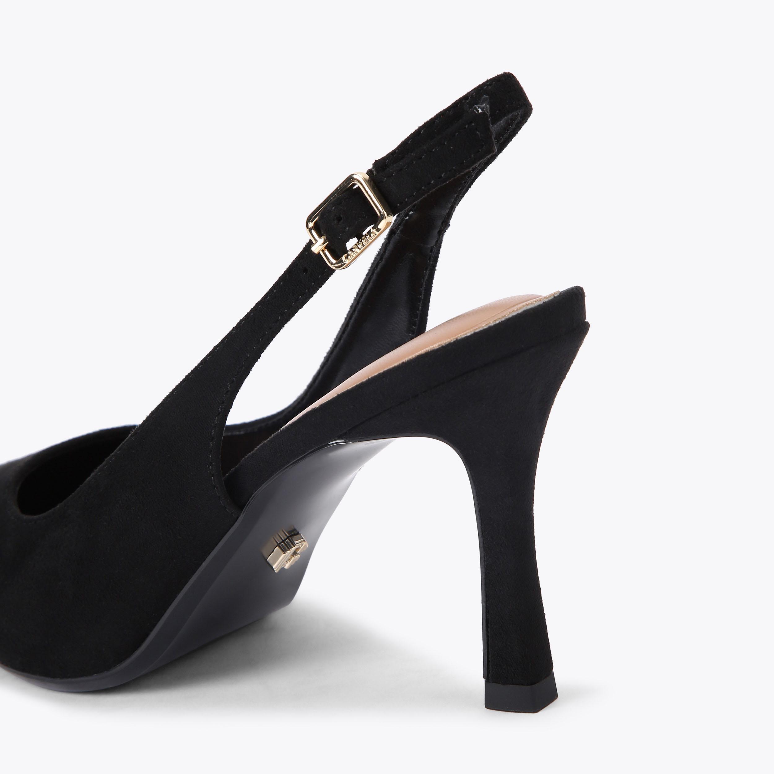 CORLETTA SLING WIDE FIT Black Microsuede Heel by CARVELA