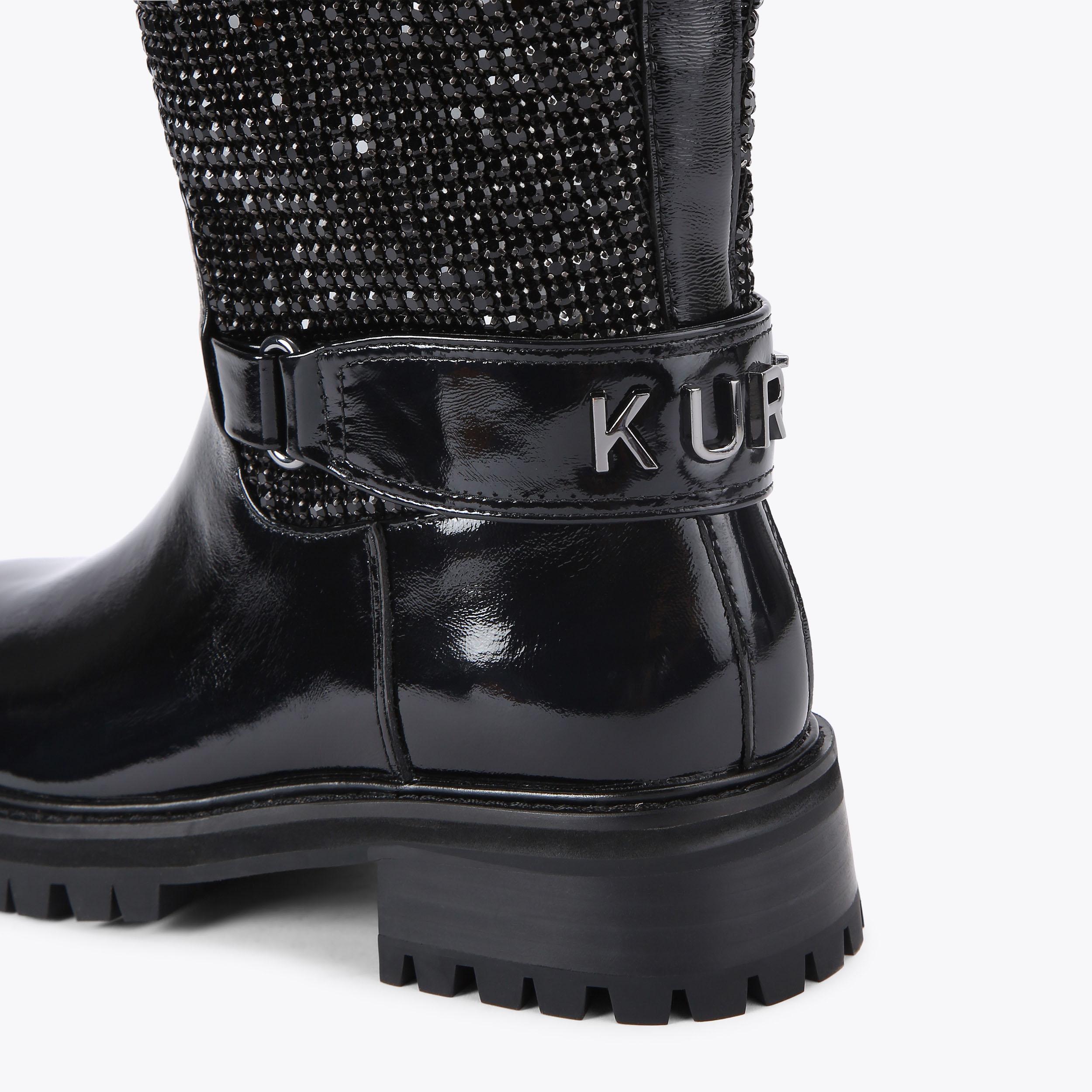KURT KNEE BOOT Black Crystal Knee High Boot by KURT GEIGER LONDON