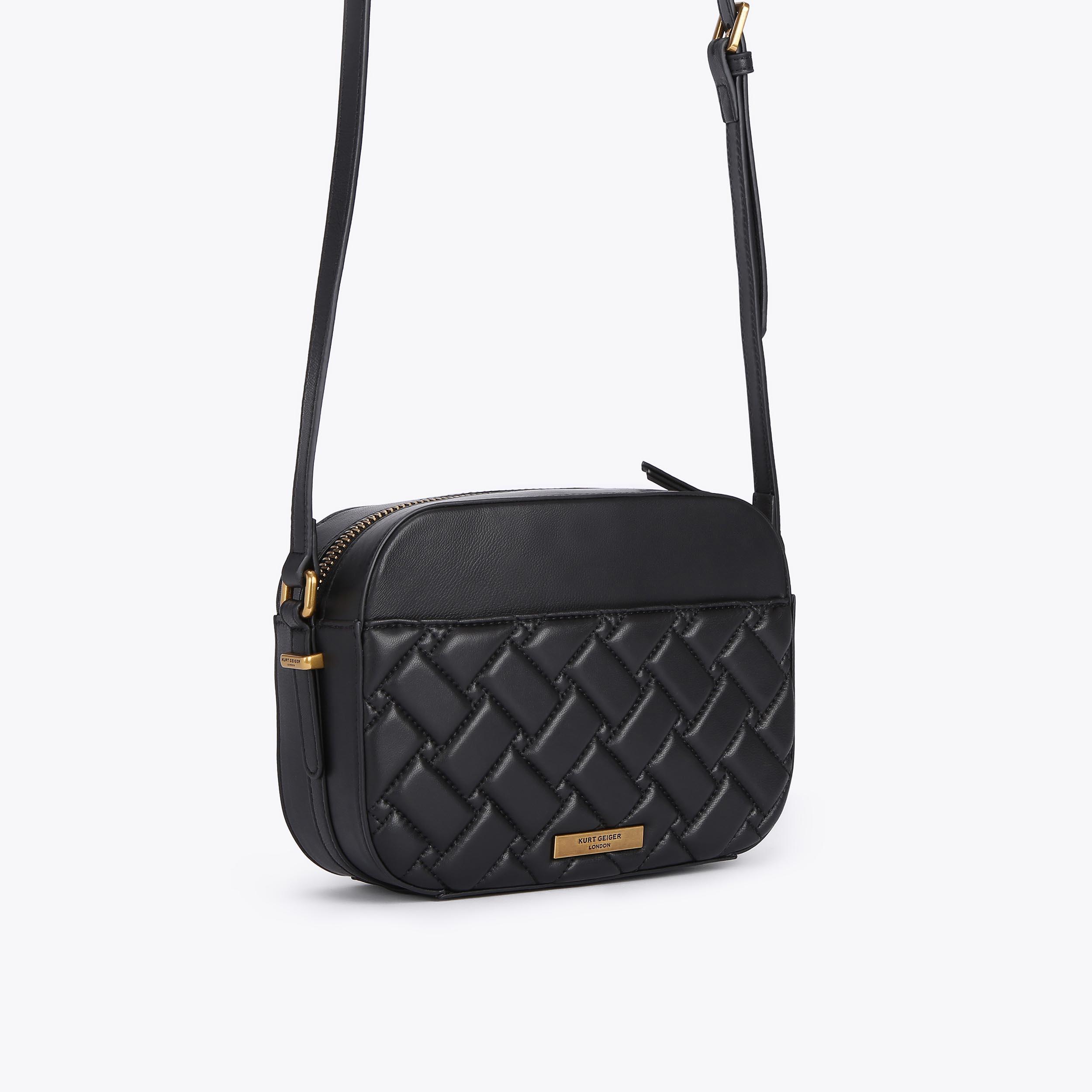KENSINGTON CROSS BODY Black Leather Quilted Cross Body Bag by KURT ...