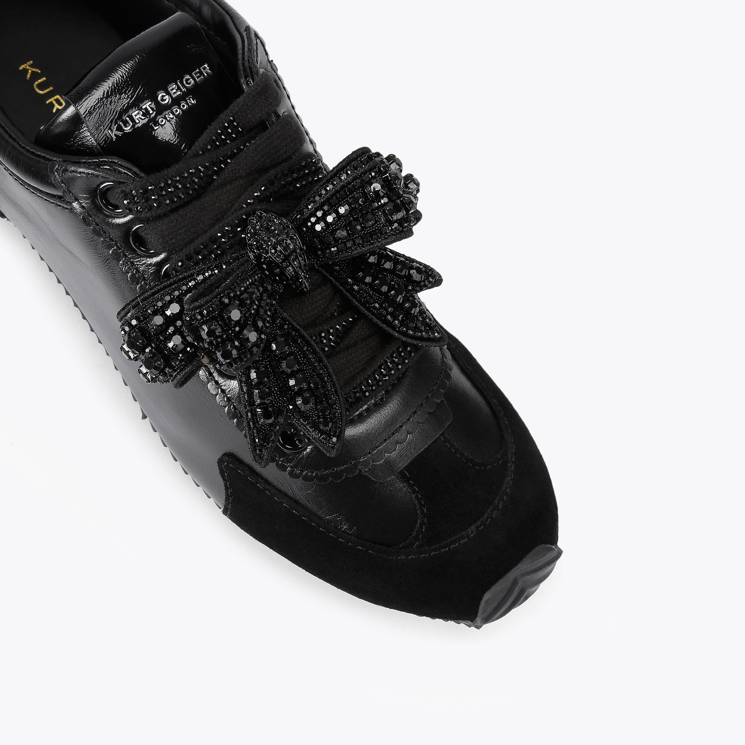 ISLINGTON BOW SNEAKER DR Black Leather Sneaker by KURT GEIGER LONDON