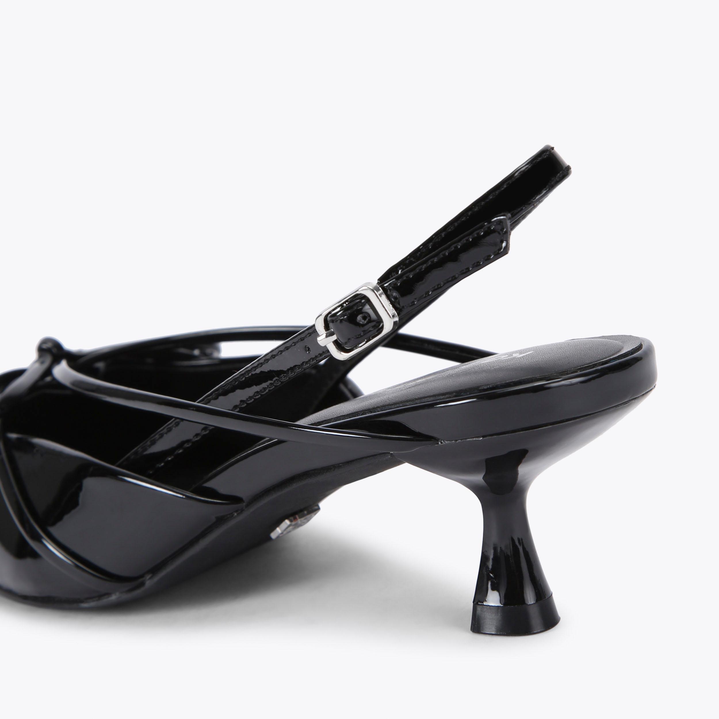 ABBOT Black Patent Leather Alternative Slingback Heel by KG KURT GEIGER