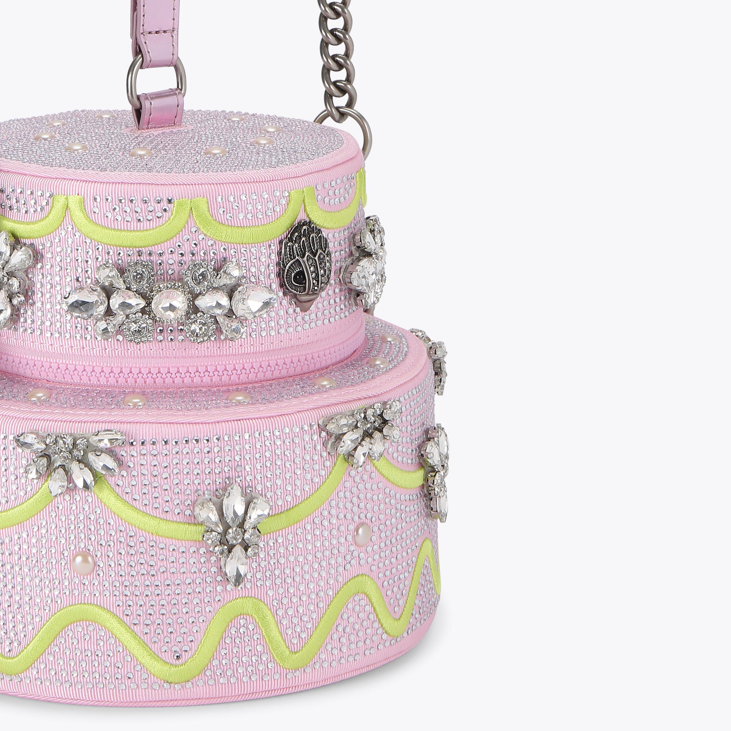 CAKE XBODY BAG Pale Pink Crystal Cake Bag by Kurt Geiger London
