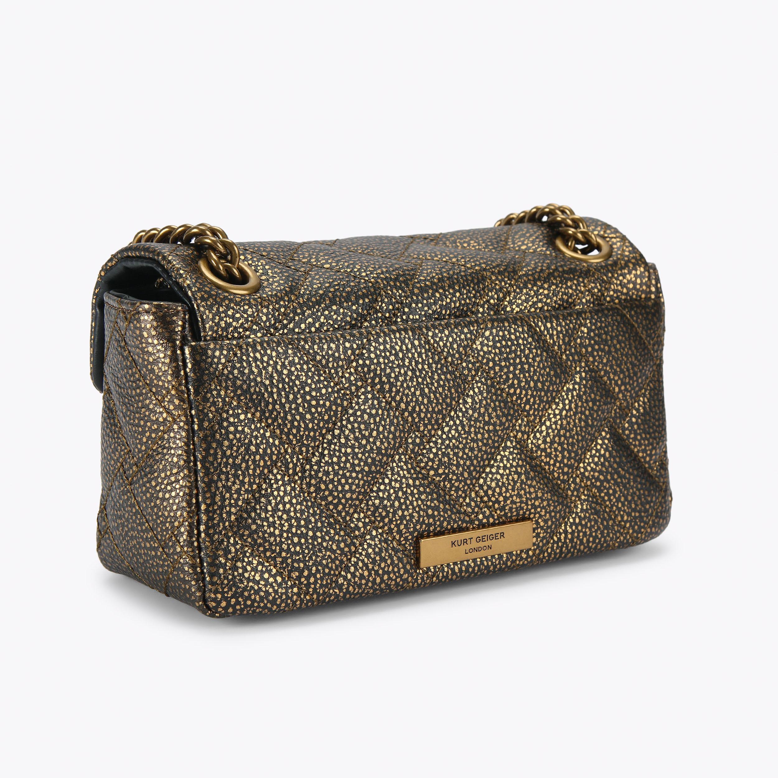 MINI PIMLICO BAG Bronze Metallic Cross Body Bag by Kurt Geiger London